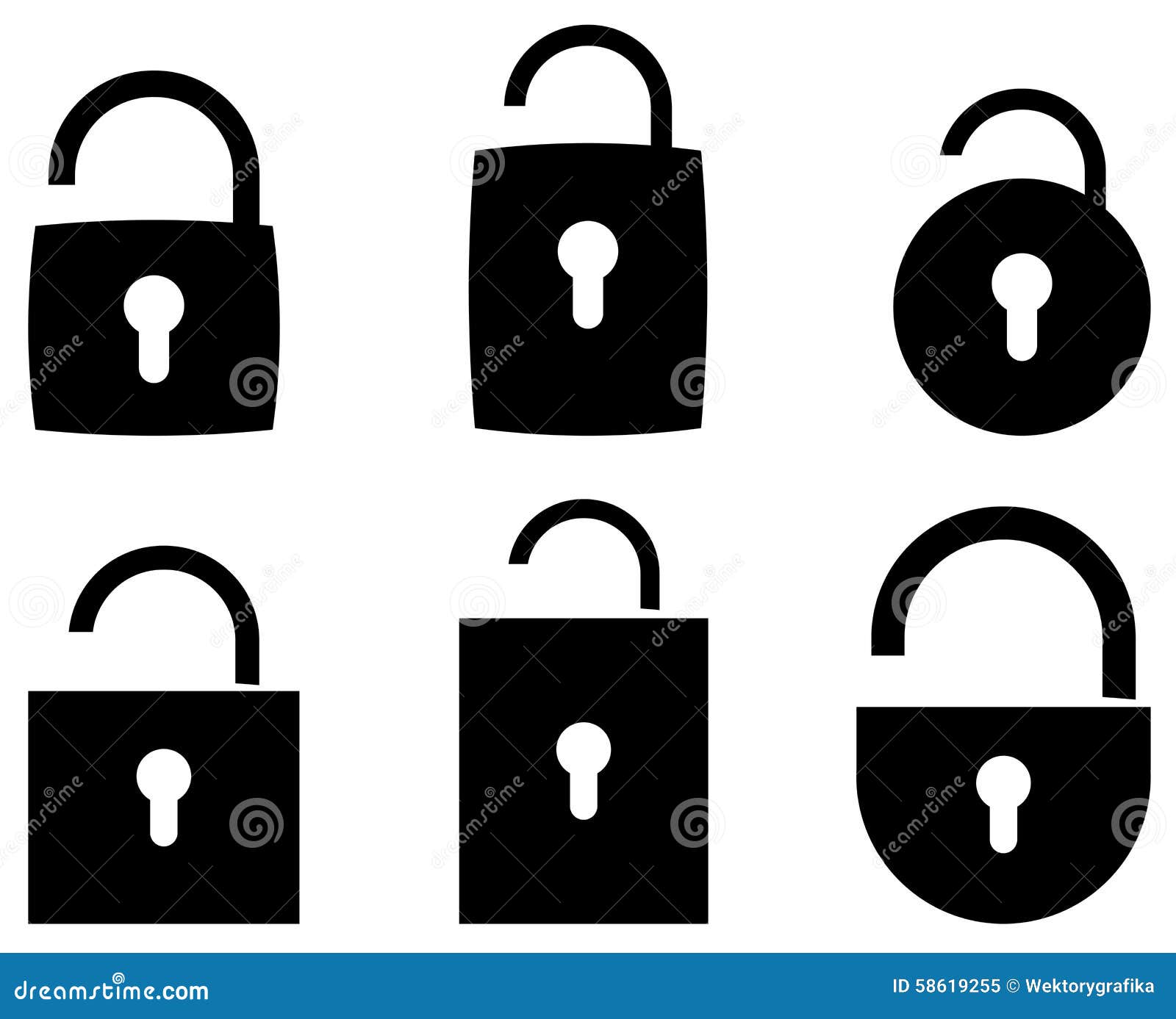 Grupo Aberto ícone Do Cadeado Do Vetor Ilustração do Vetor - Ilustração ...