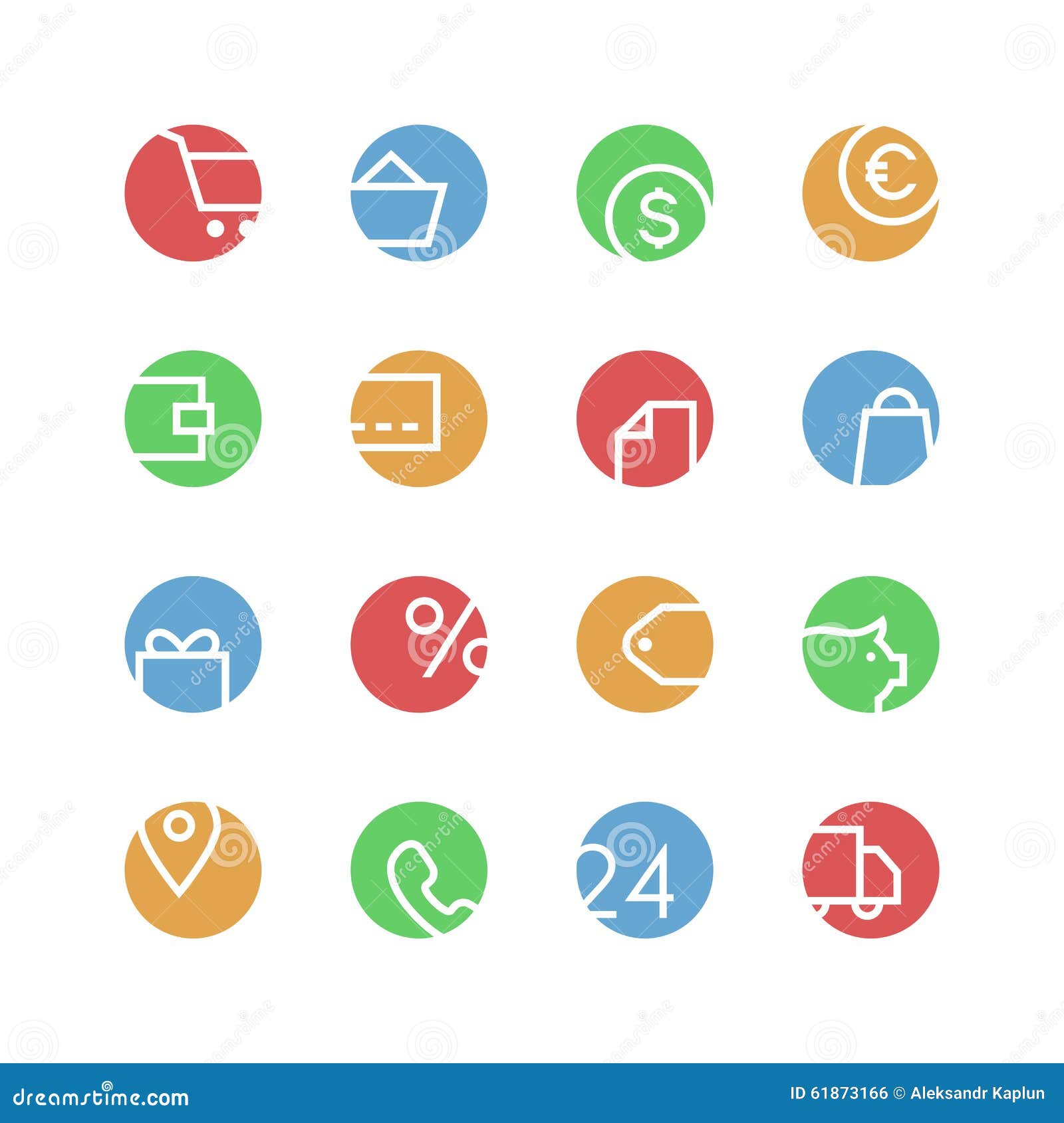 Grupo Colorido Loja Do ícone Ilustração do Vetor - Ilustração de ...