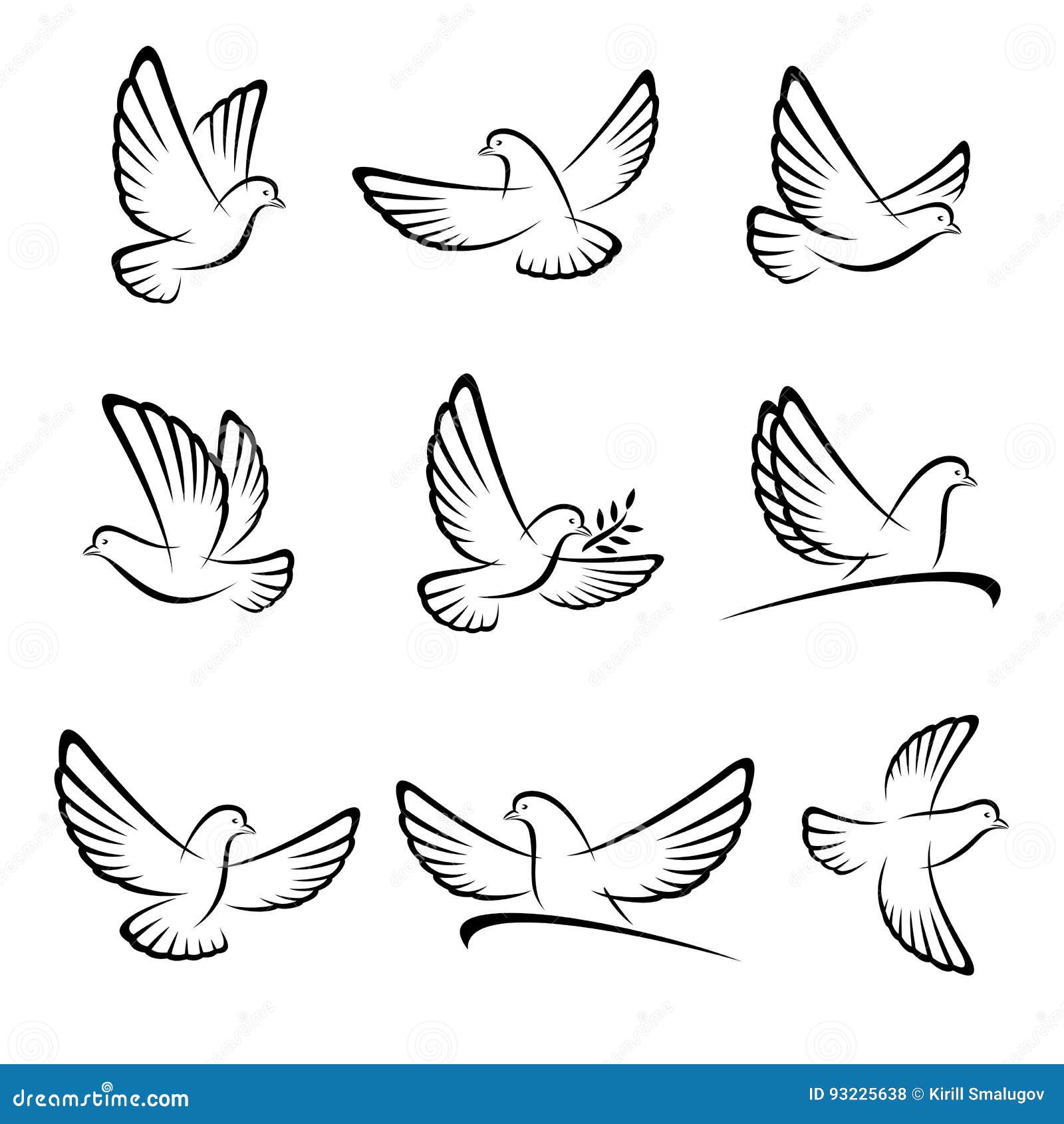 Grupo da pomba Vetor ilustração do vetor. Ilustração de jogo - 93225638