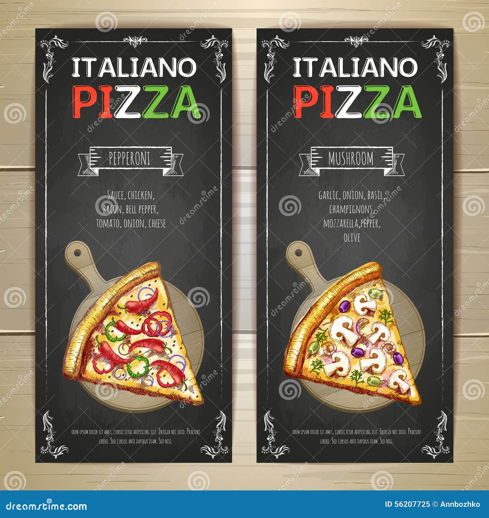 Grupo De Bandeiras Do Menu Da Pizza Ilustração do Vetor - Ilustração de ...