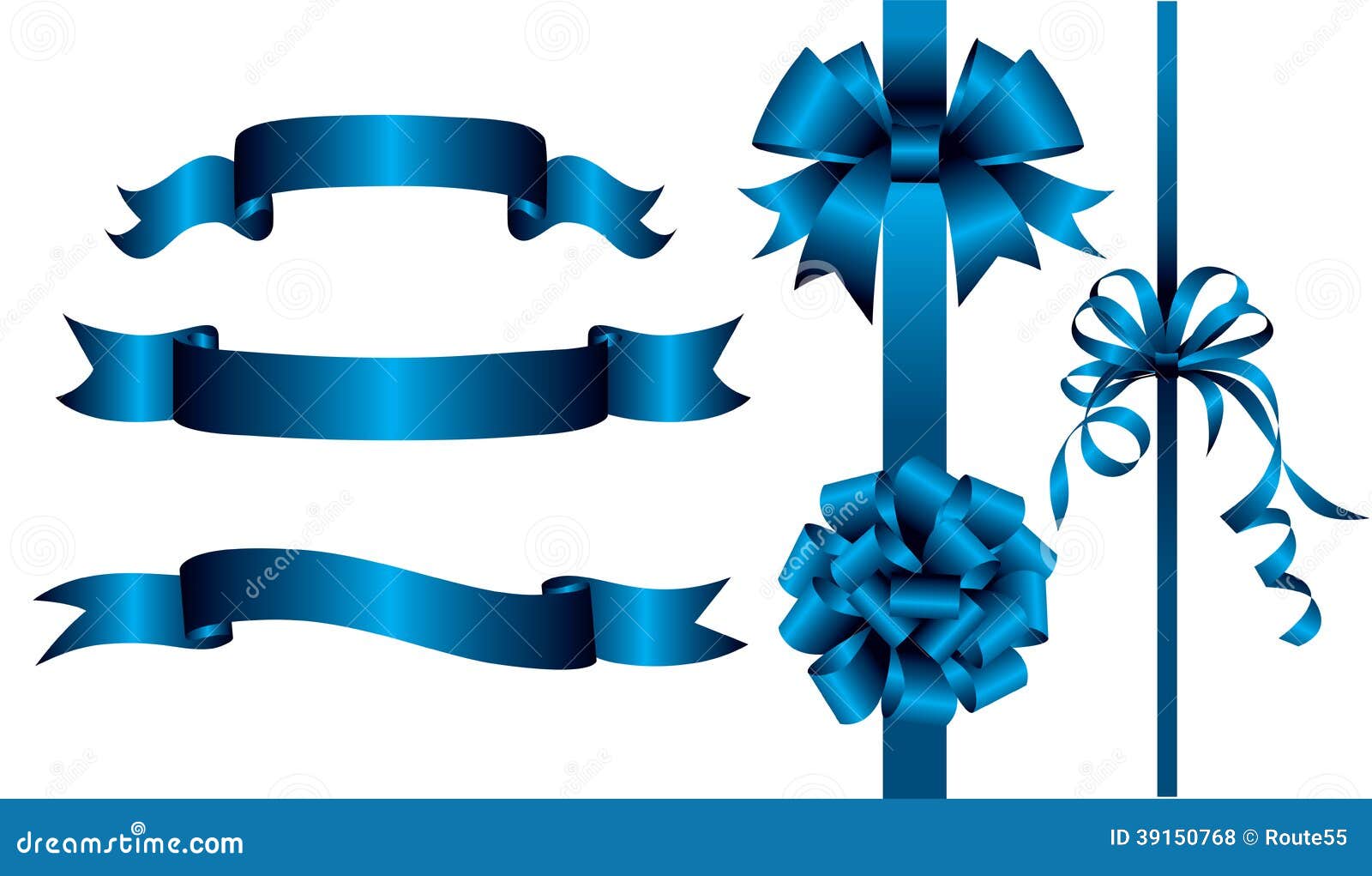 Grupo De Bandeiras E De Fitas Azuis Ilustração do Vetor - Ilustração de ...
