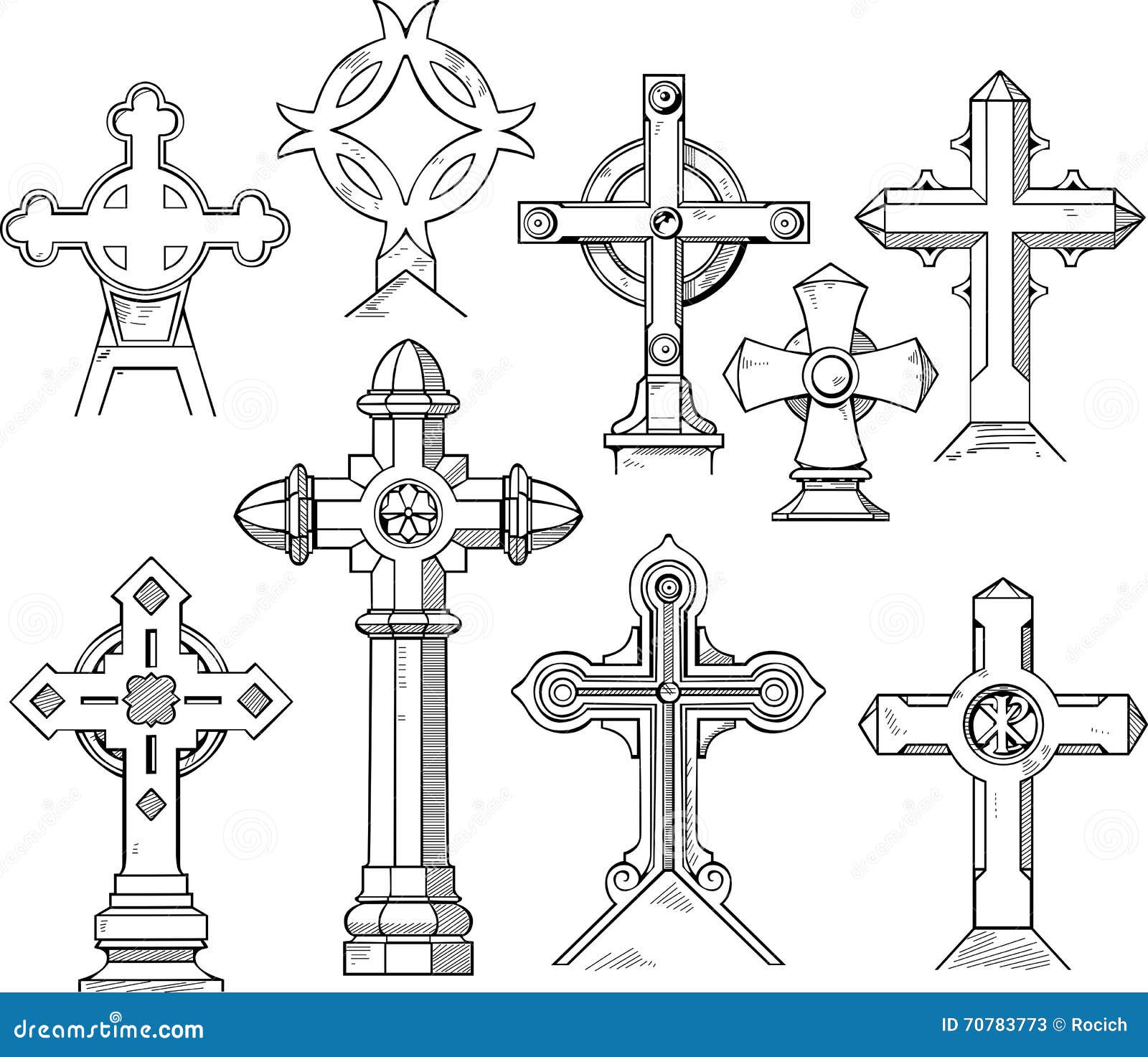 Grupo De Christian Cross Shapes Ilustração do Vetor - Ilustração de ...