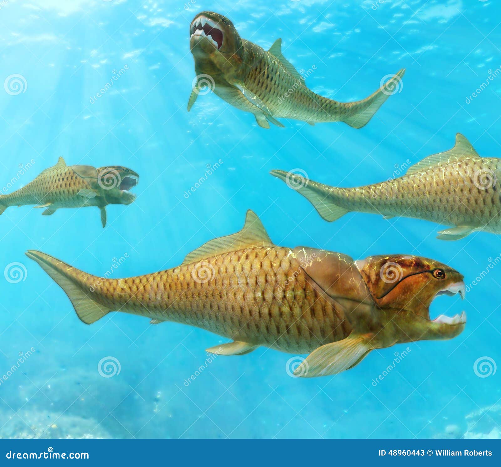 Grupo De Circundar De Dunkleosteus Stock de ilustración - Ilustración ...