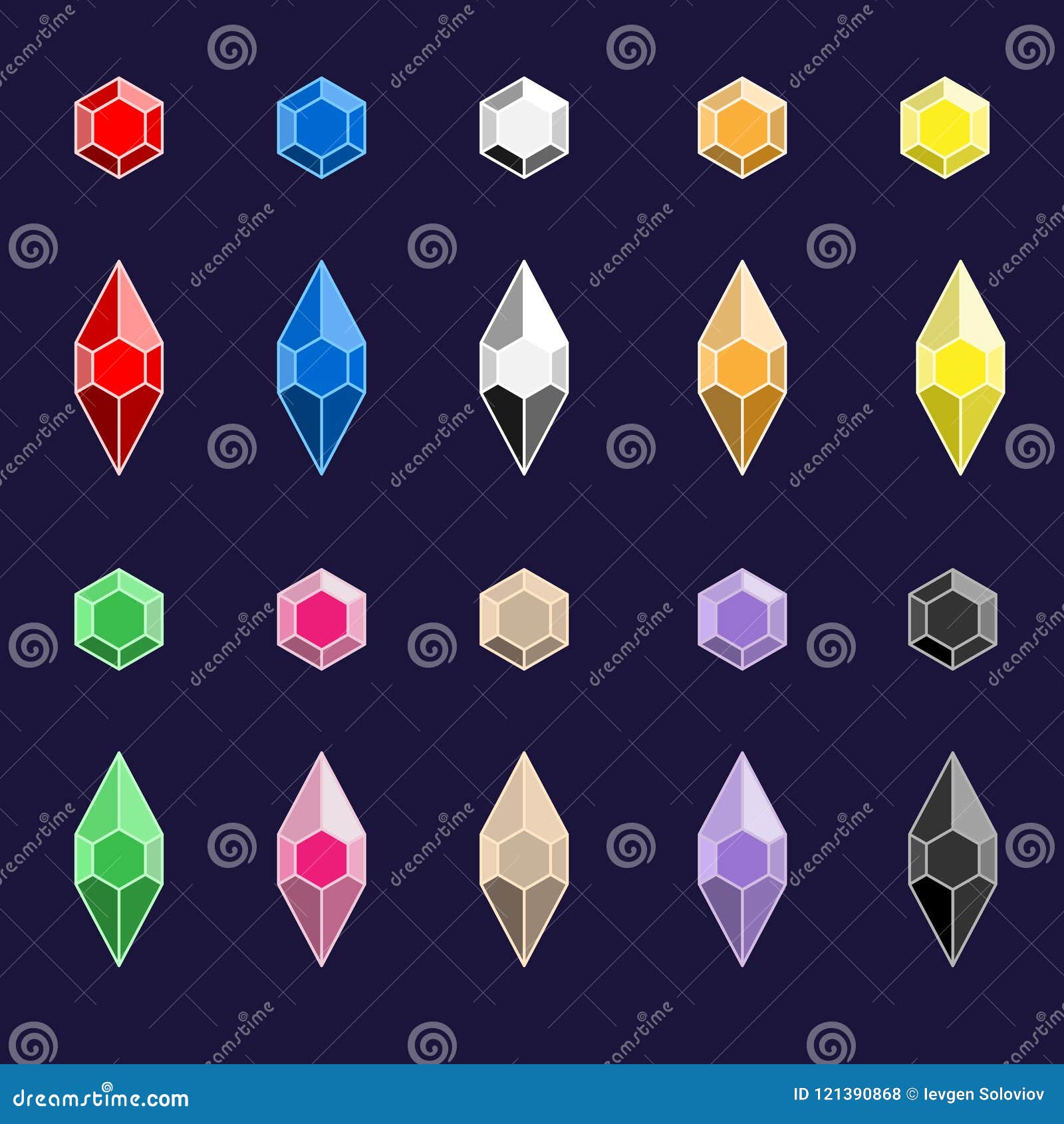 Grupo de cor dos diamantes ilustração do vetor. Ilustração de objeto ...