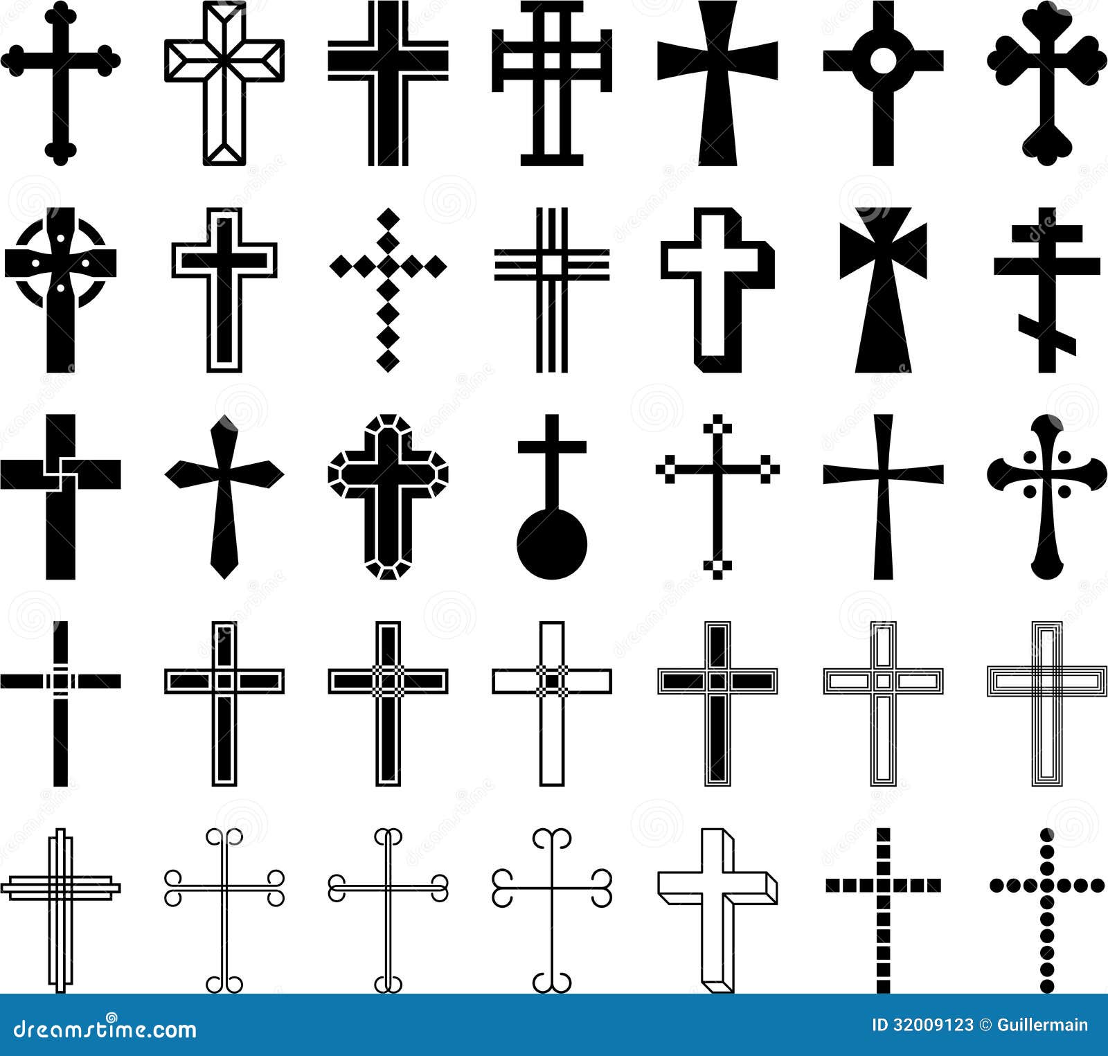 Grupo de cruzes ized ilustração do vetor. Ilustração de deus - 32009123