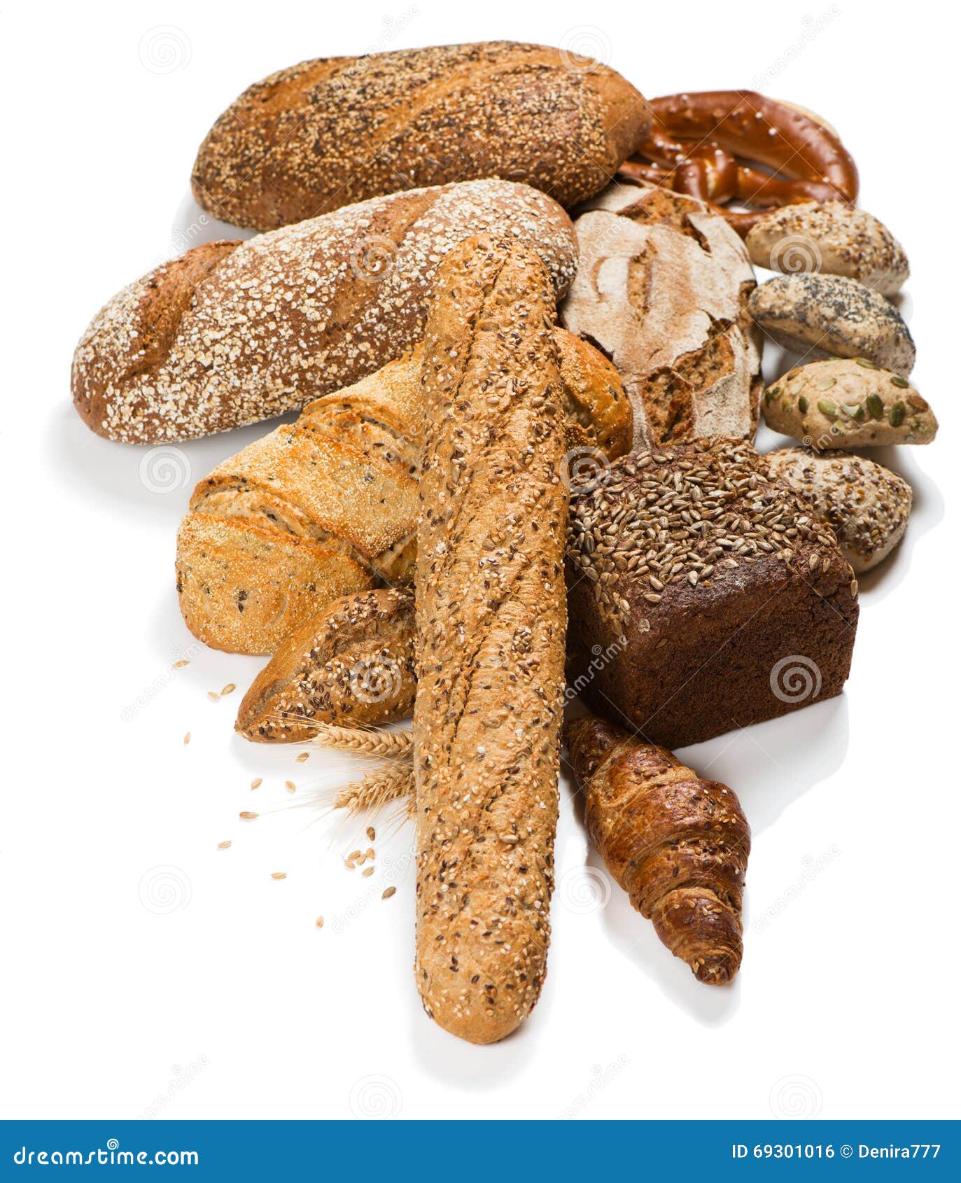 Grupo De Diversos Tipos De Pan Foto de archivo - Imagen de cierre ...