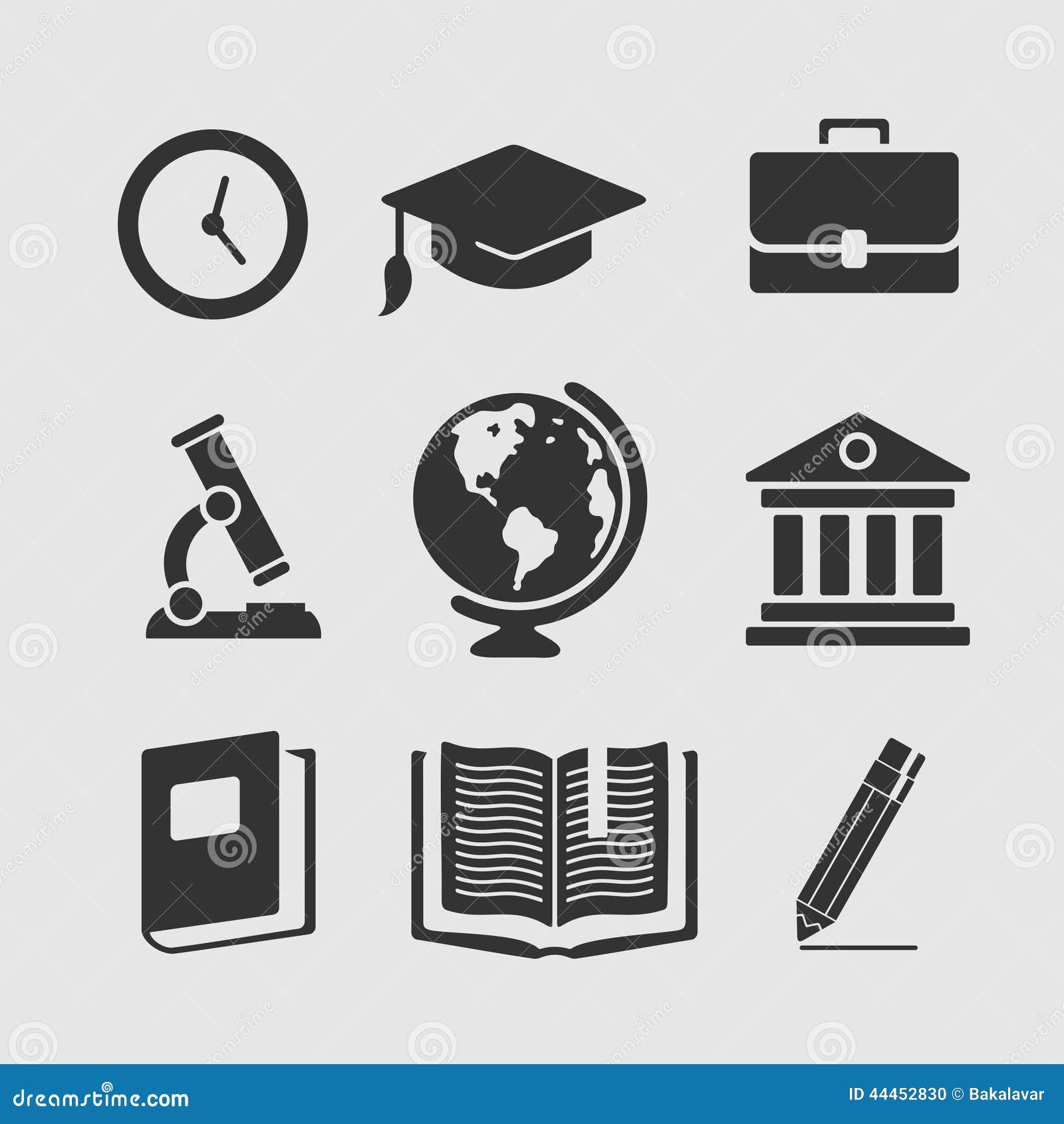 Grupo De Educação Dos Símbolos Ilustração do Vetor - Ilustração de ...