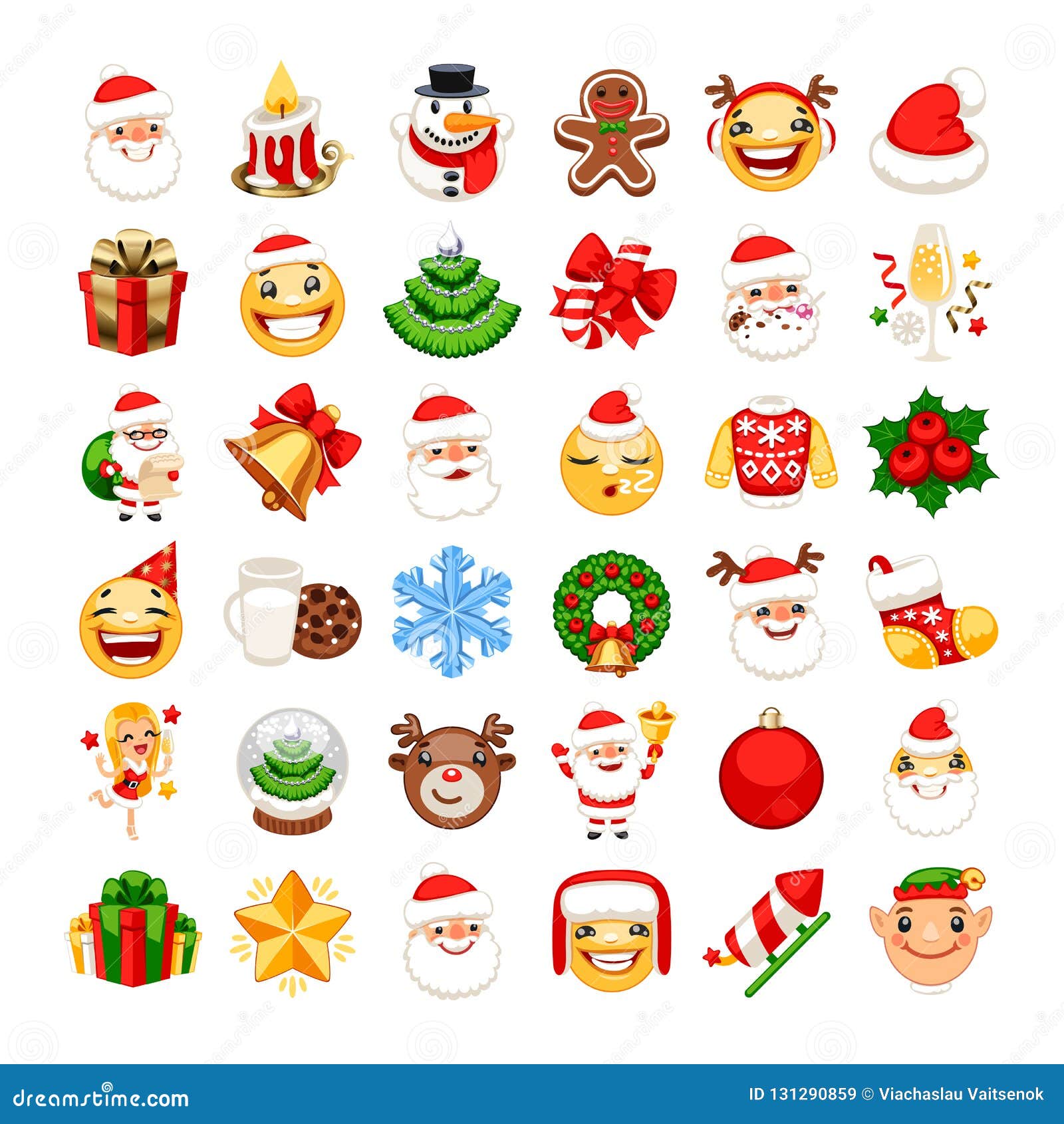 Grupo de Emojis do Natal ilustração do vetor. Ilustração de feliz ...