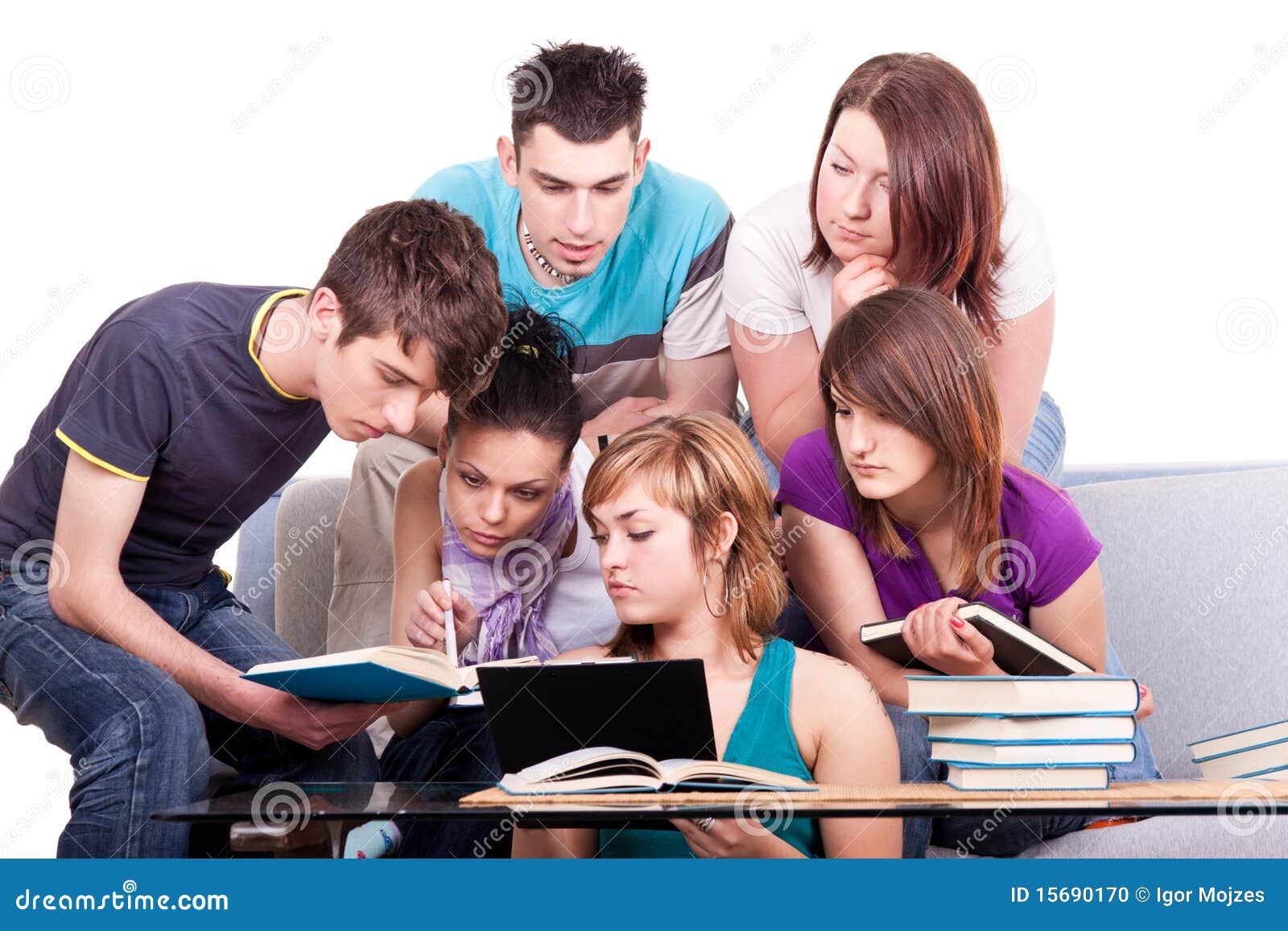Grupo De Estudo Dos Estudantes Foto de Stock - Imagem de aprenda ...