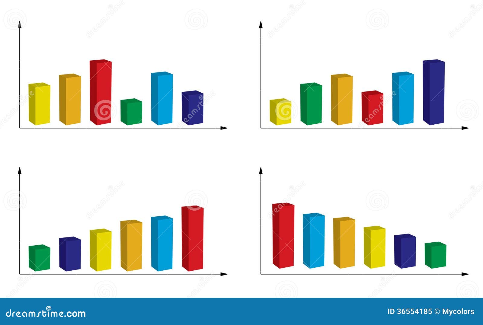 Grupo de gráficos da cor ilustração do vetor. Ilustração de coordenada ...