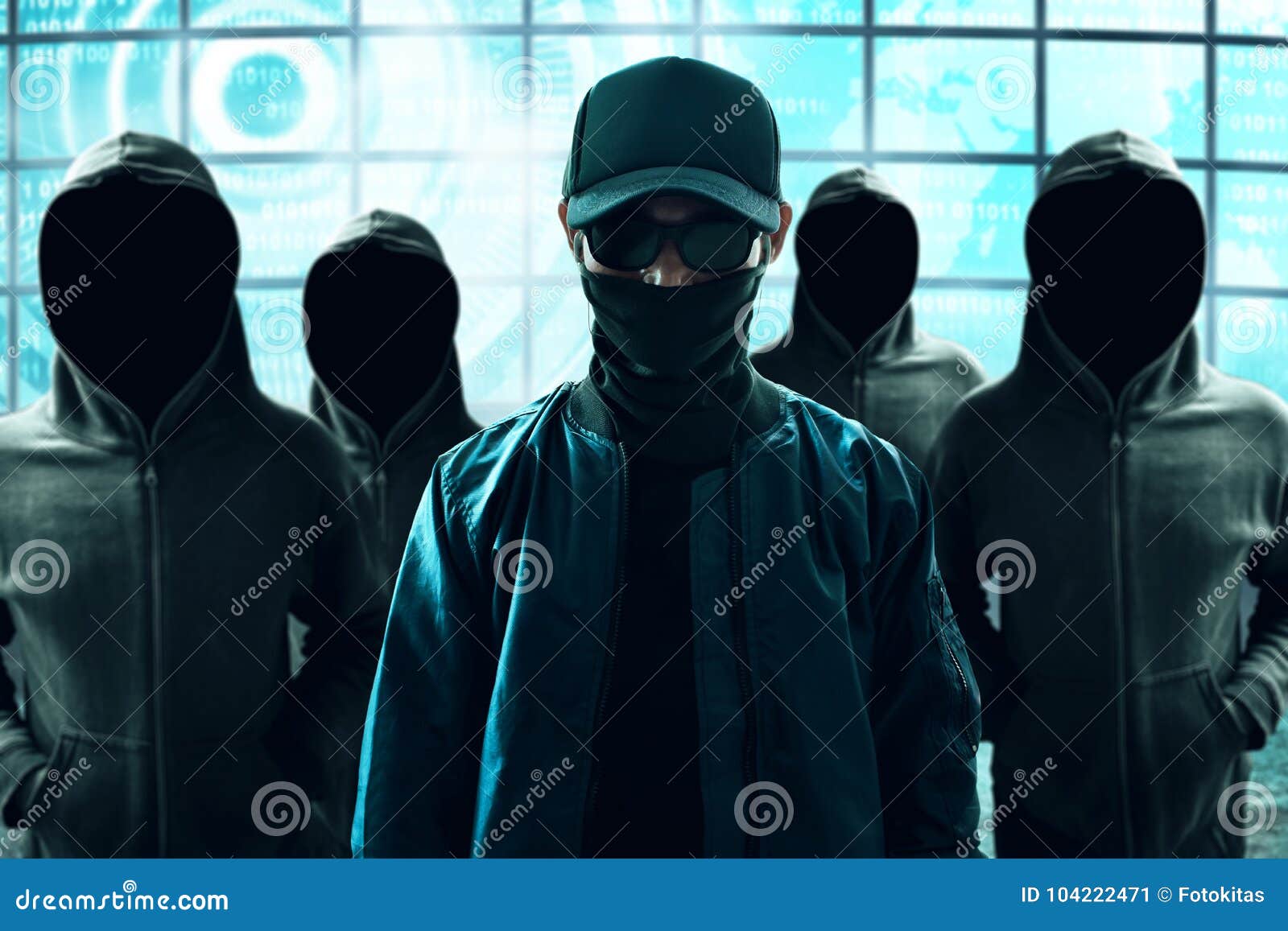 Grupo De Hacker Na Sala De Computador Imagem de Stock - Imagem de ...