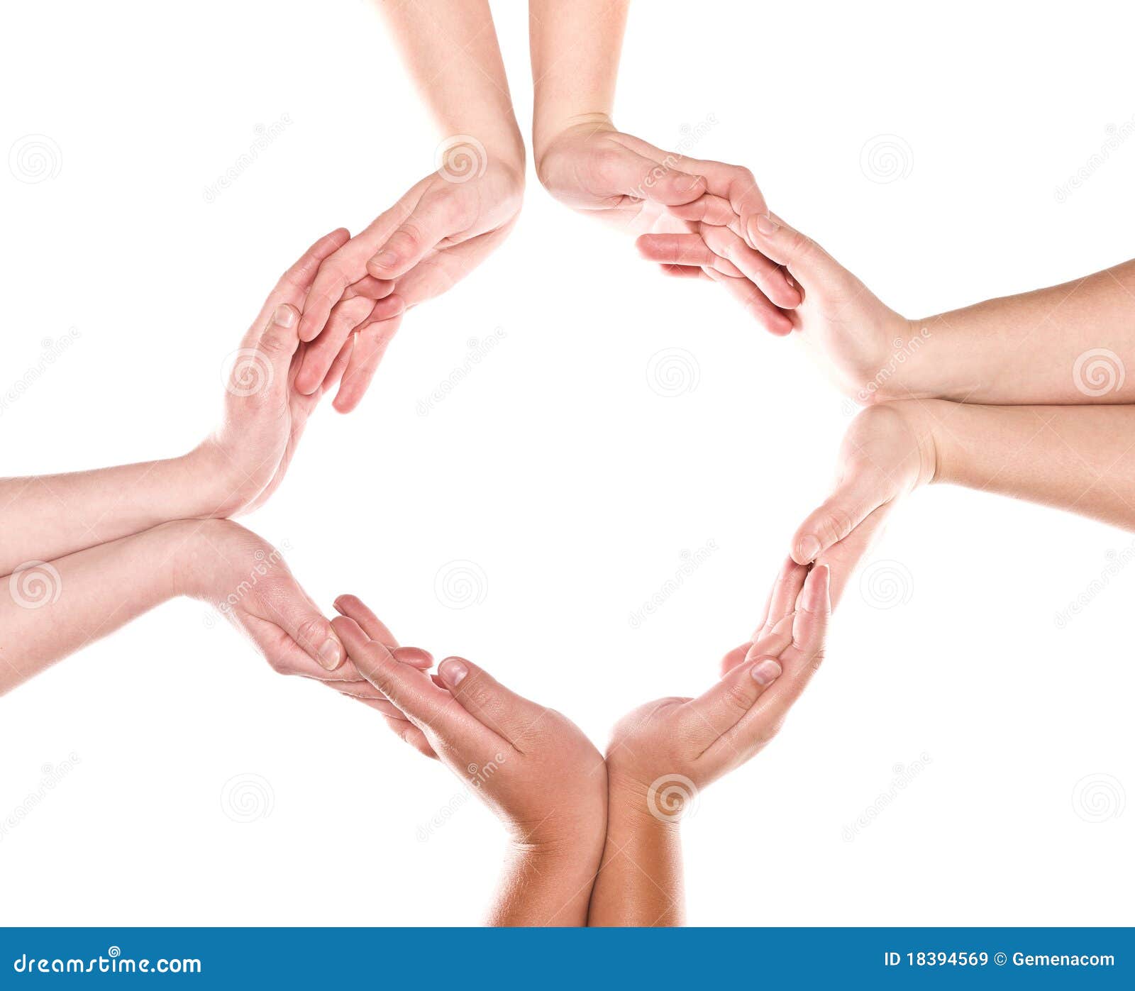 Grupo De Manos Que Forman Un Círculo Imagen de archivo - Imagen de ...