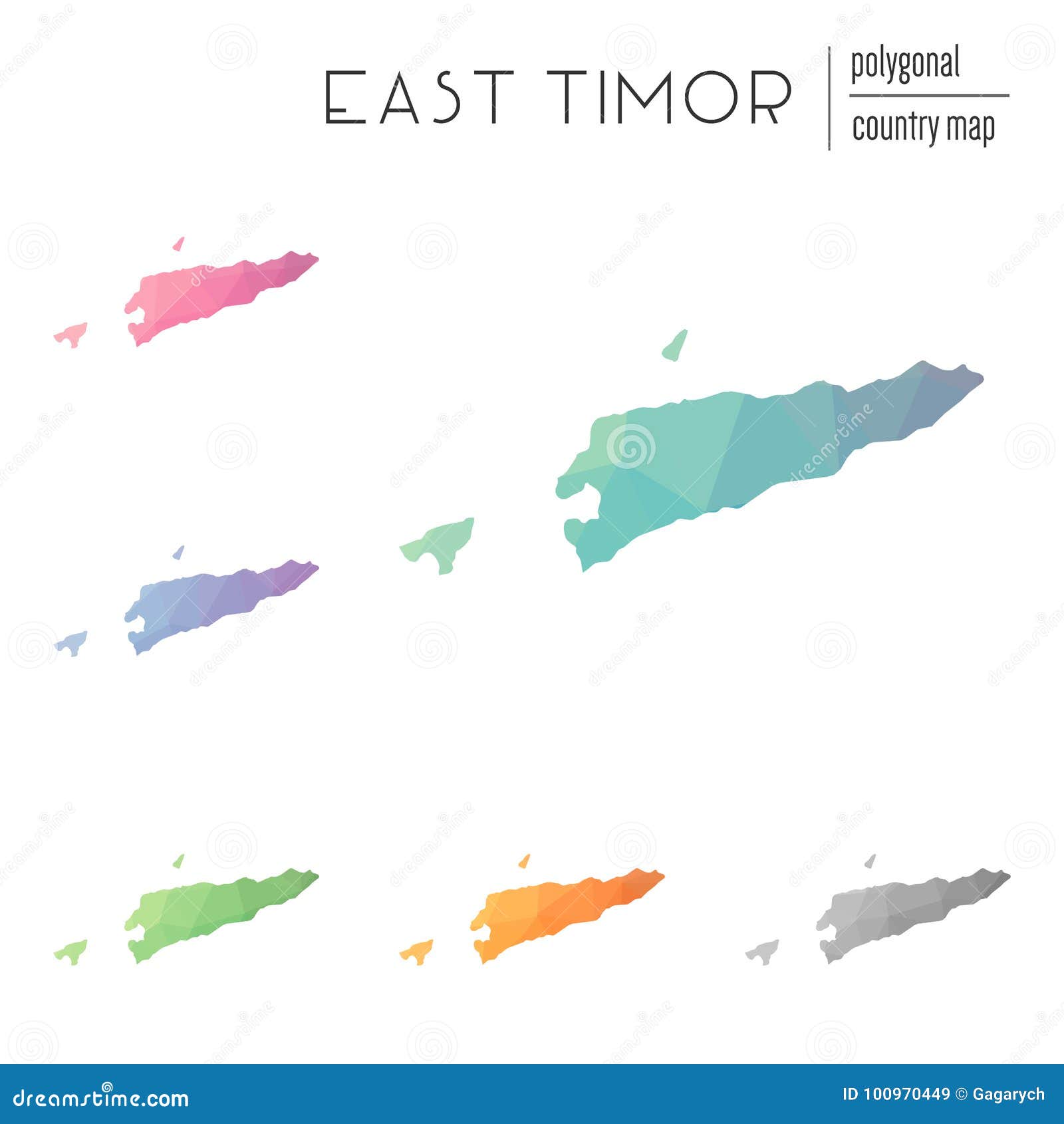 Grupo De Mapas Poligonais De Timor Leste Do Vetor Ilustração do Vetor ...