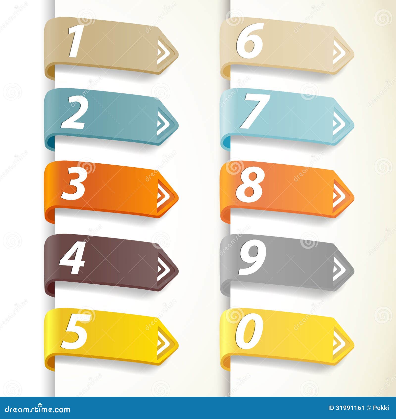 Grupo De Números Coloridos Com Setas. Ilustração do Vetor - Ilustração ...