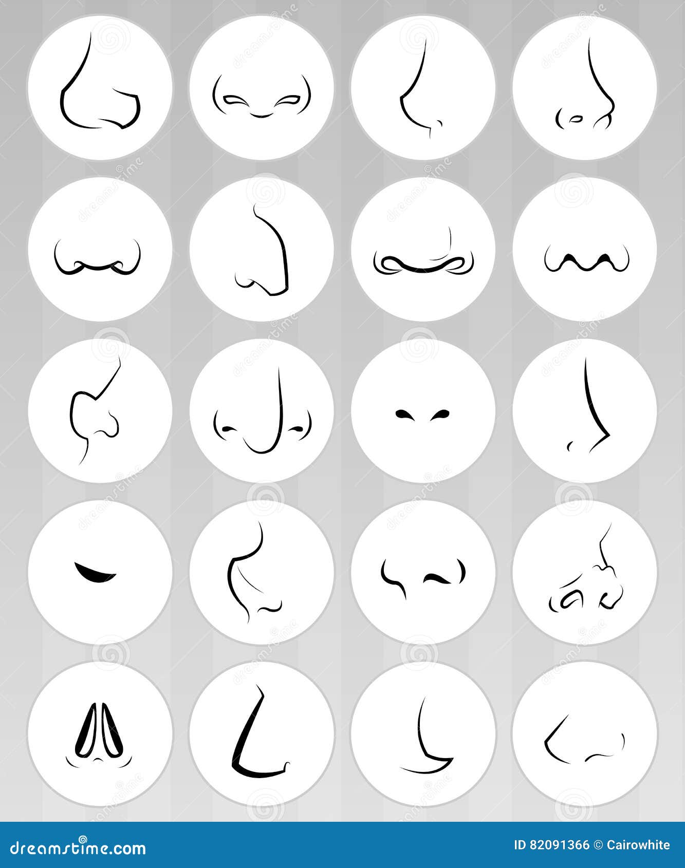 Grupo De Narizes Dos Desenhos Animados Ilustração Stock - Ilustração de ...