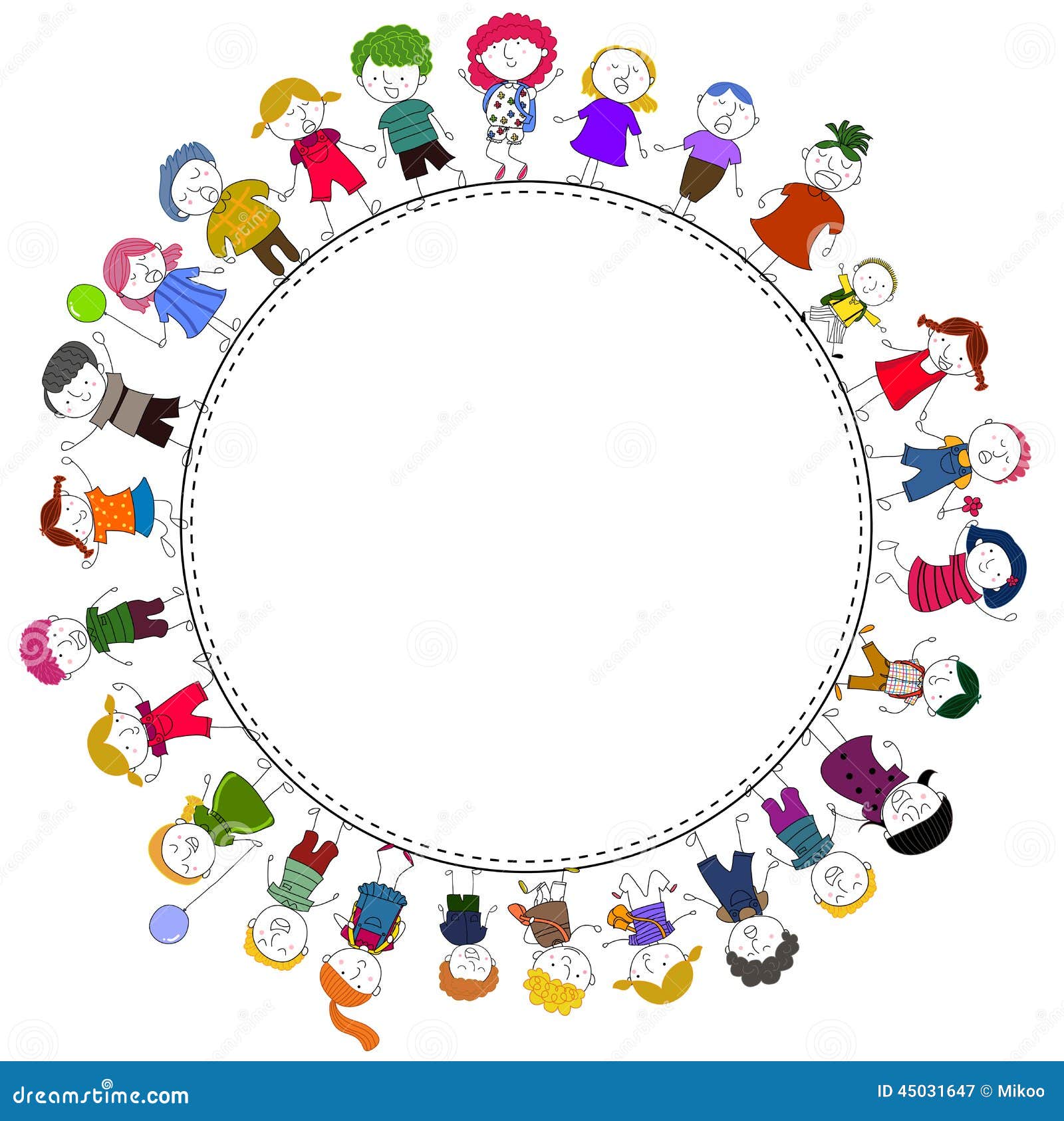 Grupo de niños alrededor ilustración del vector. Ilustración de feliz ...