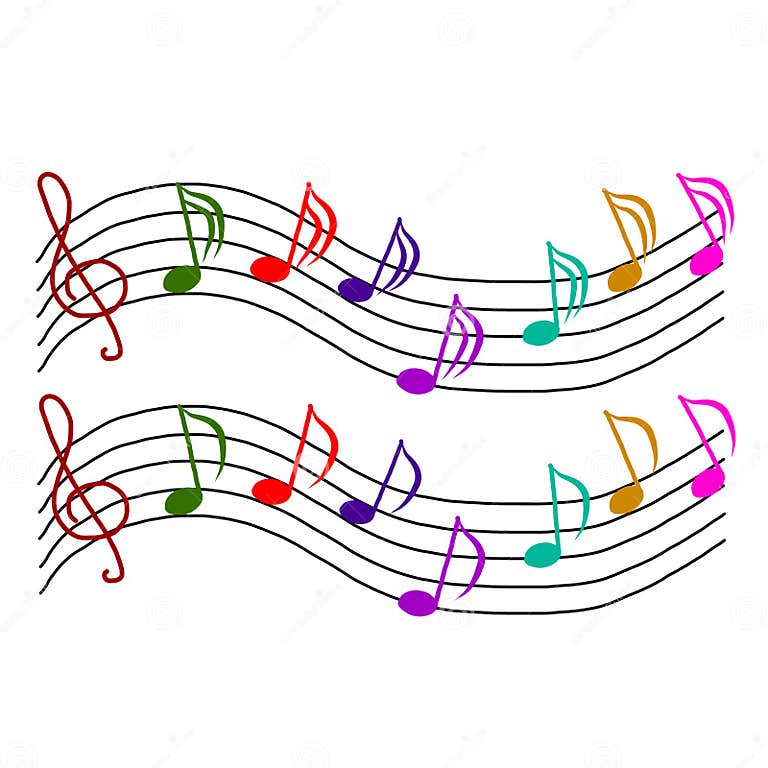 Grupo De Notas Com Clave De Sol Ilustração do Vetor - Ilustração de ...