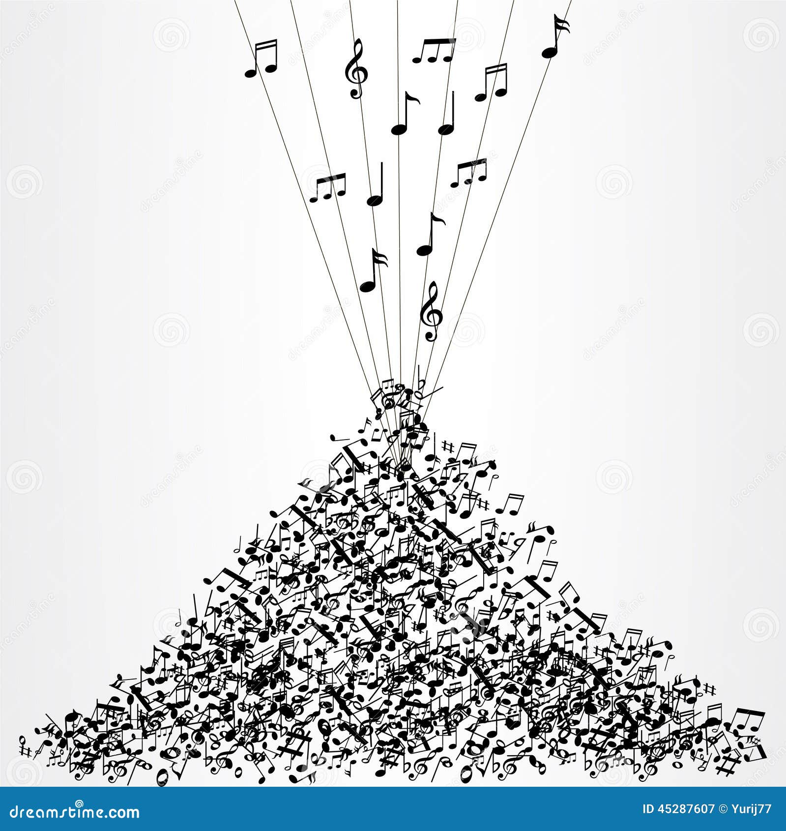 Grupo de notas da música ilustração do vetor. Ilustração de nota - 45287607