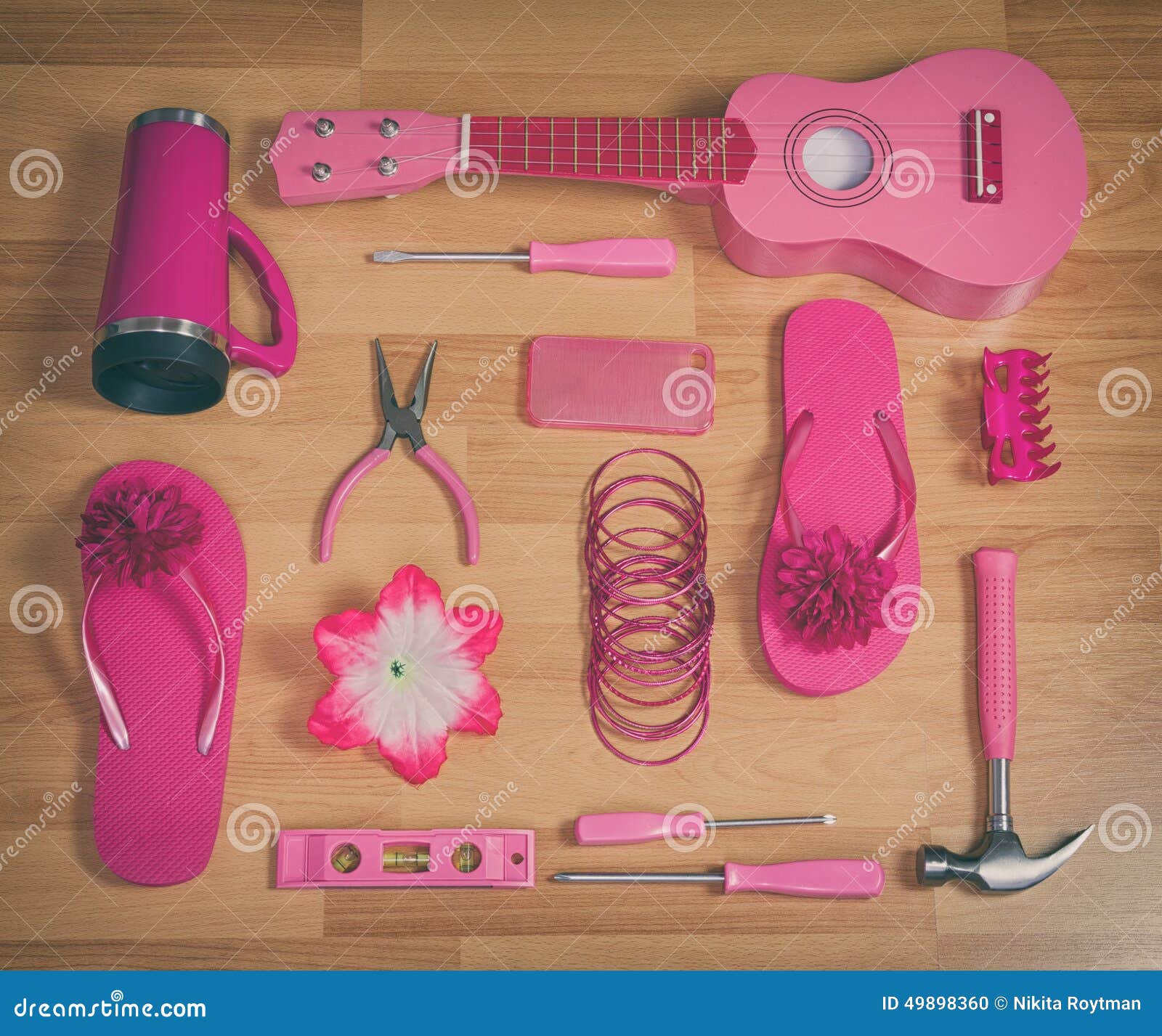 Grupo De Objetos Cor-de-rosa Foto de Stock - Imagem de incomun, louco ...