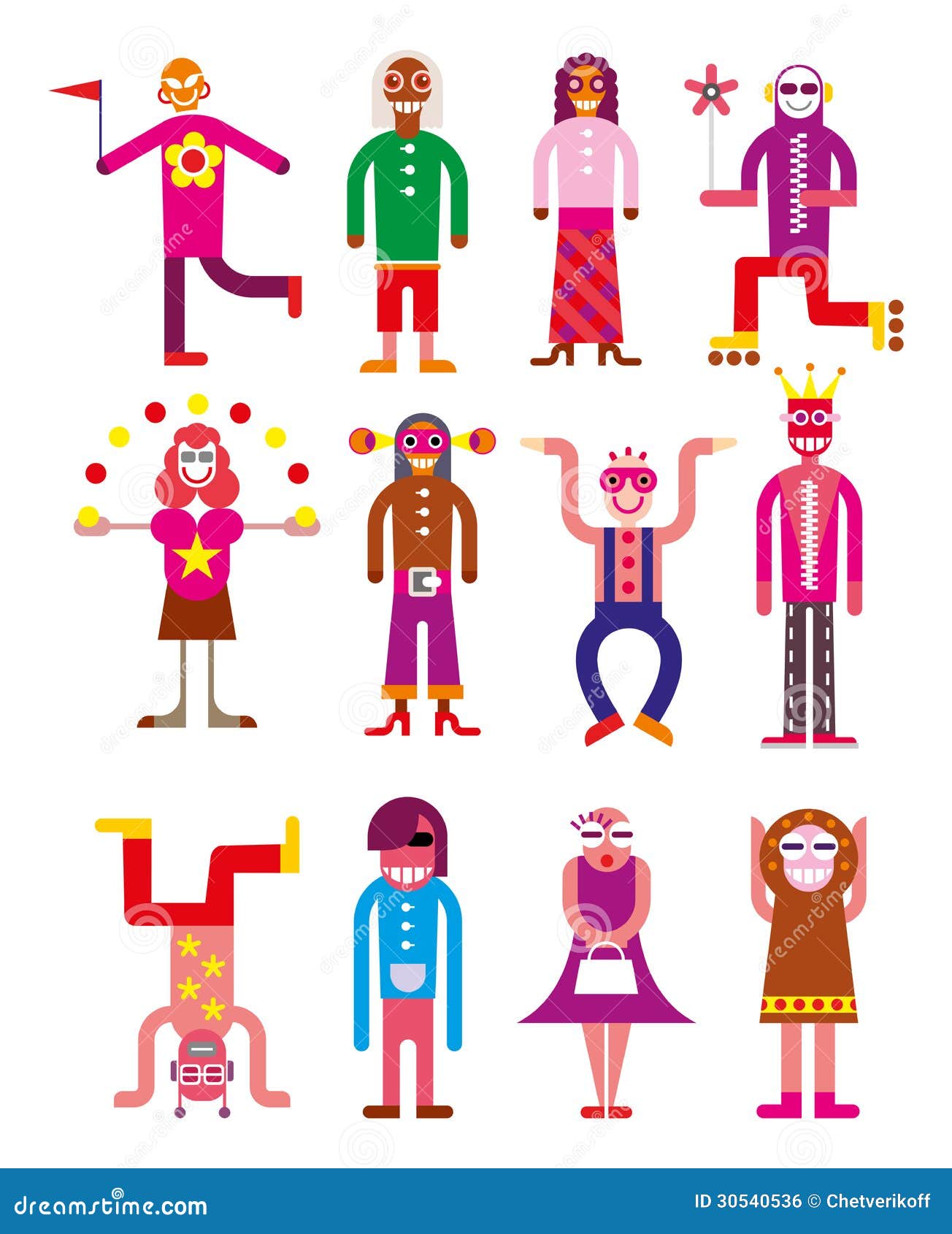 Grupo De 12 Personas Divertidas Ilustración del Vector - Ilustración de ...