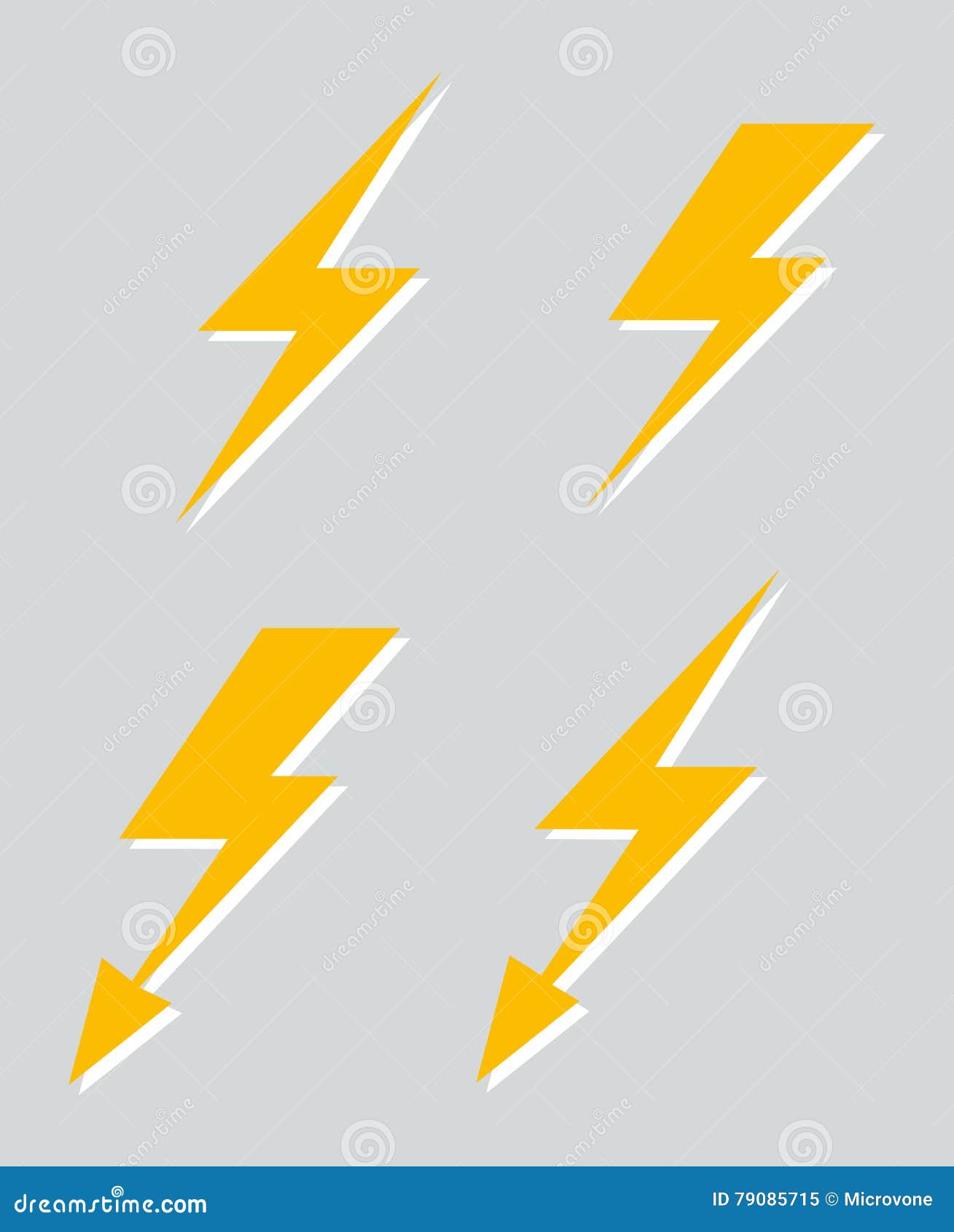 Grupo De Quatro Relâmpagos Do Vetor Ilustração do Vetor - Ilustração de ...