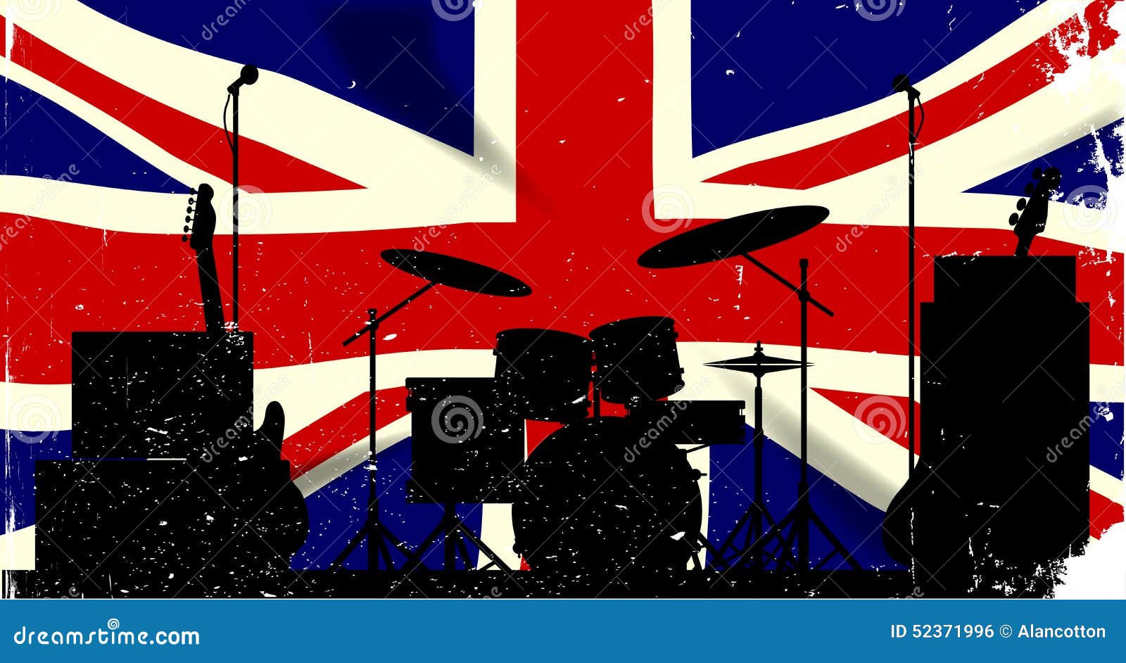 Grupo de rock BRITÂNICO ilustração stock. Ilustração de rocha - 52371996