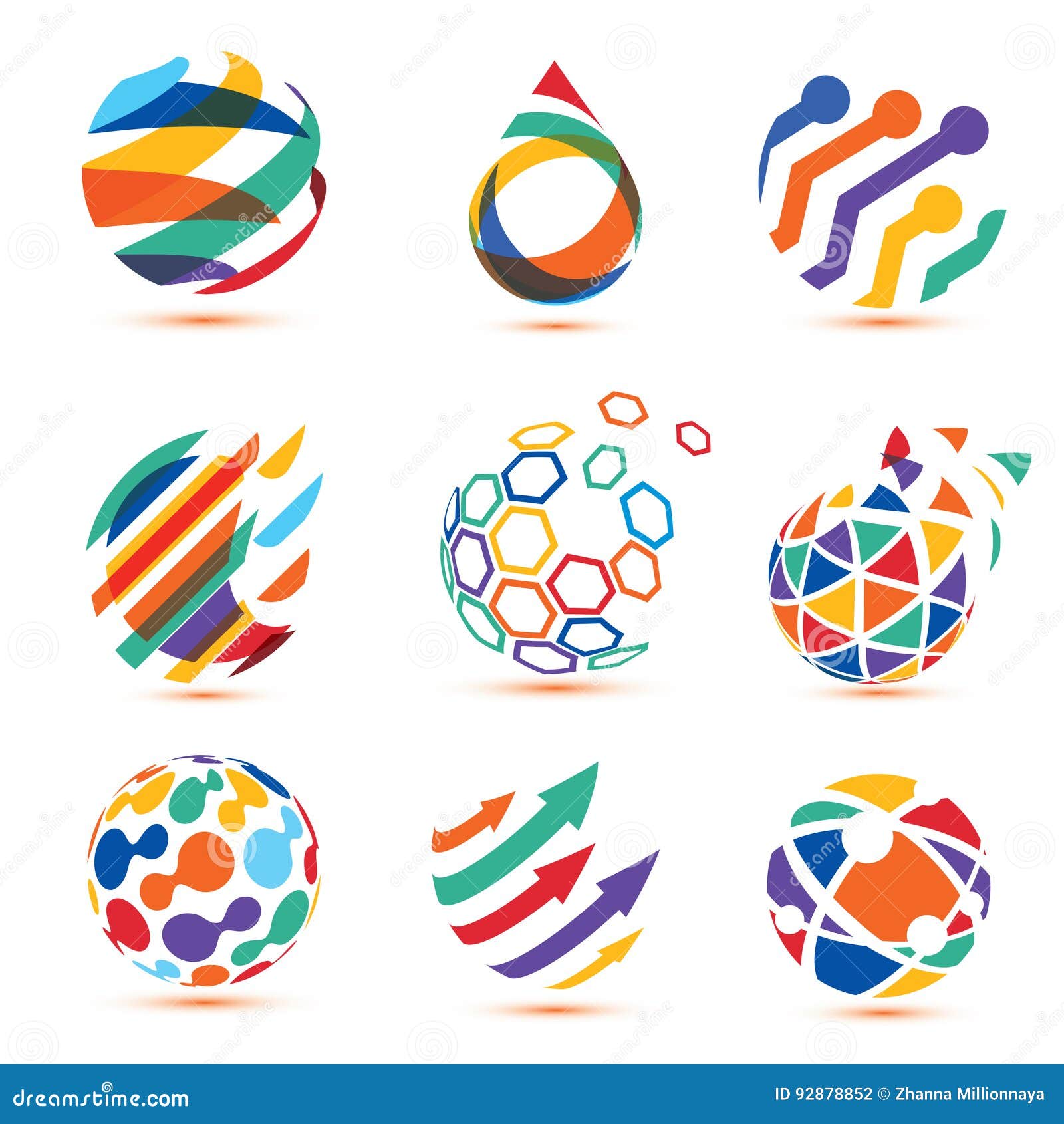 Grupo De Símbolo Abstrato Do Globo E Do Enigma Ilustração do Vetor ...