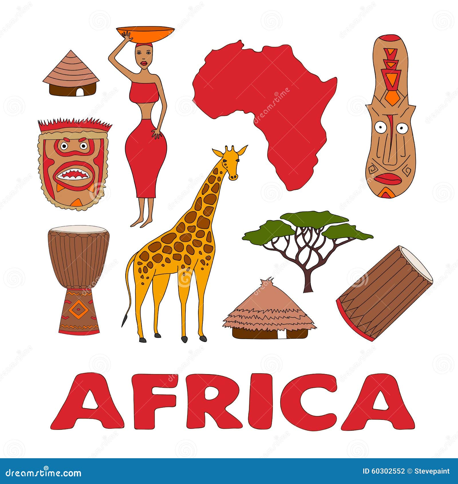 Grupo De Símbolos Africanos Ilustração do Vetor - Ilustração de ...