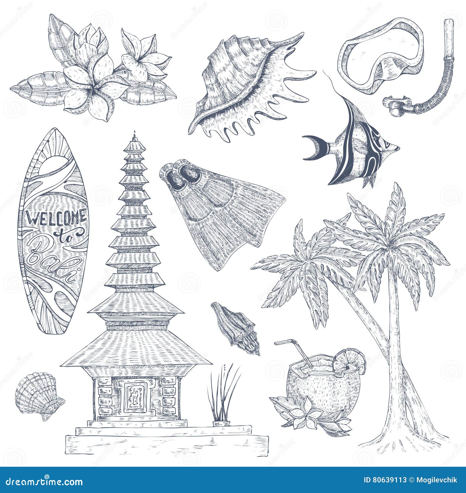 Grupo De Símbolos Do Balinese Ilustração do Vetor - Ilustração de ...