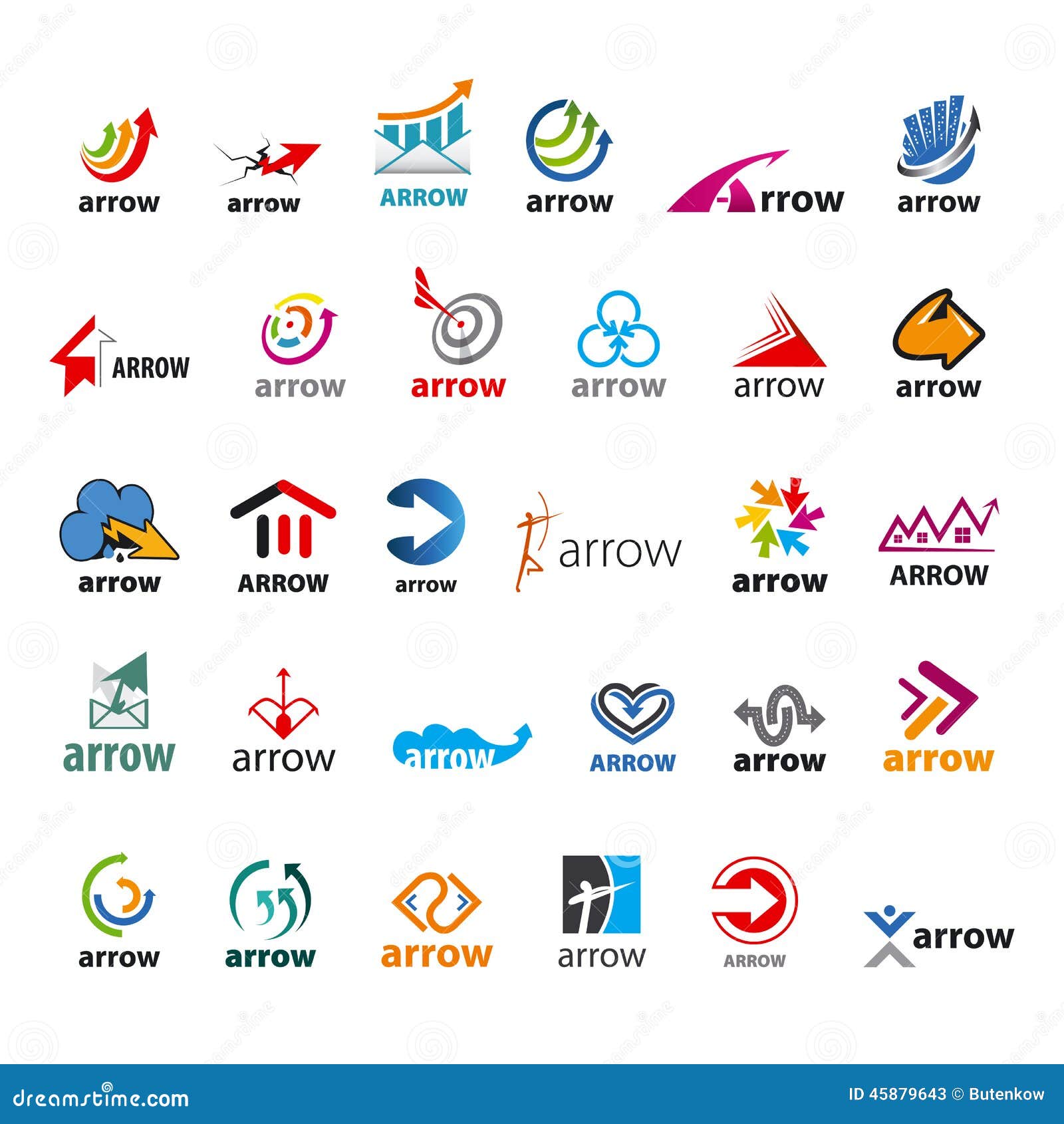 Grupo De Seta Dos Logotipos Do Vetor Ilustração do Vetor - Ilustração ...