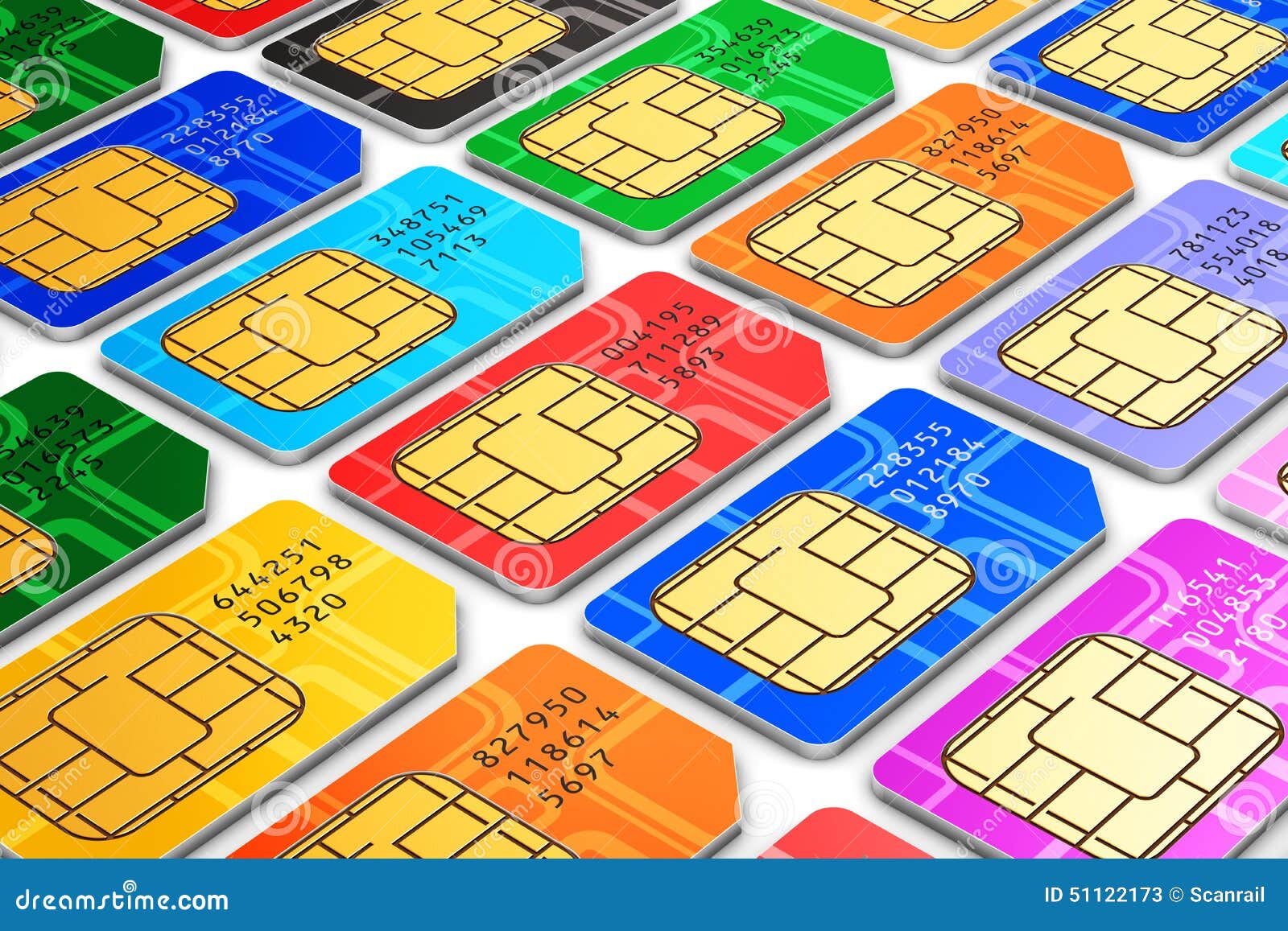 Grupo De Tarjetas Del Color SIM Stock de ilustración - Ilustración de ...