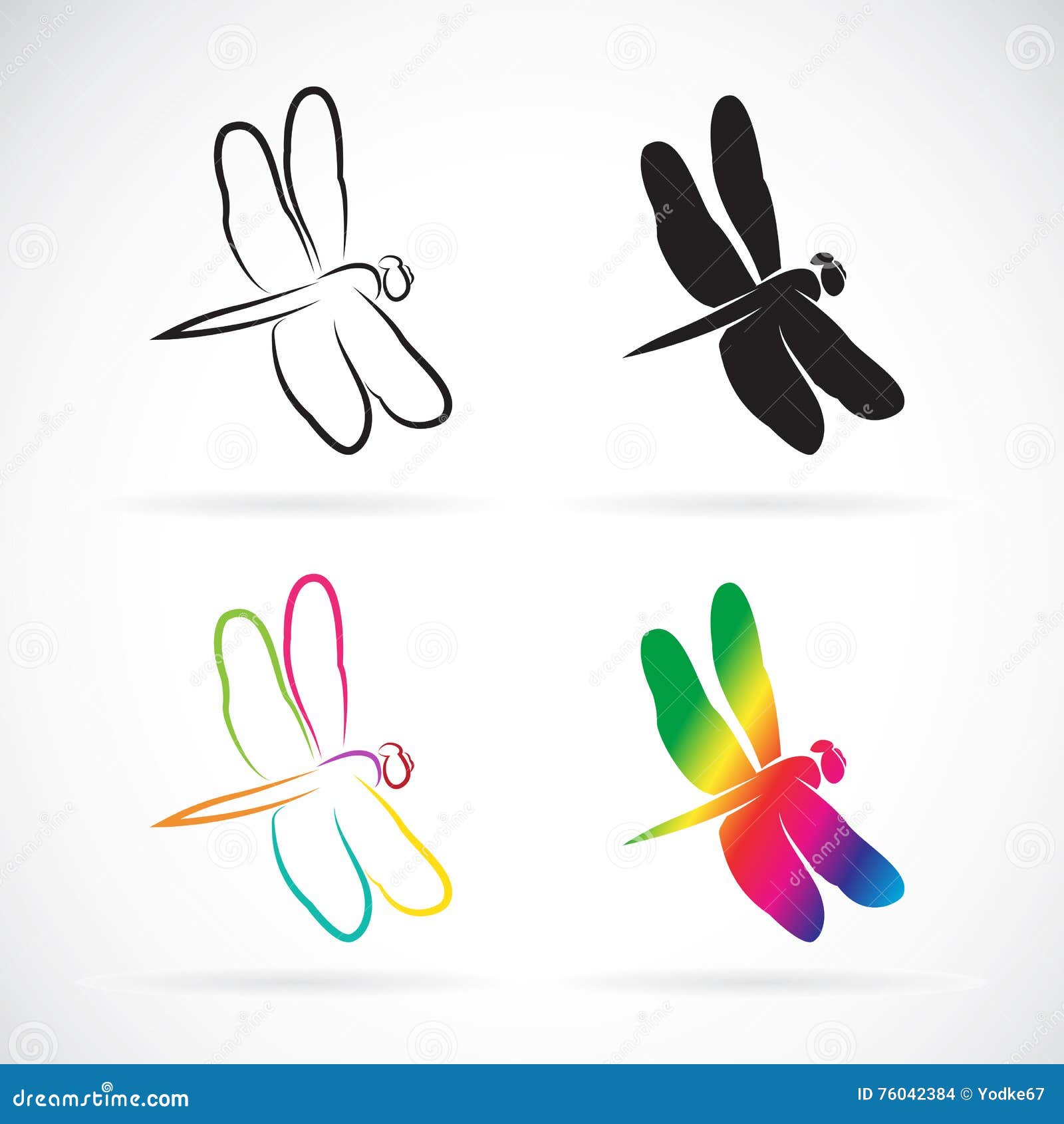 Grupo Del Vector De Libélula Ilustración del Vector - Ilustración de ...