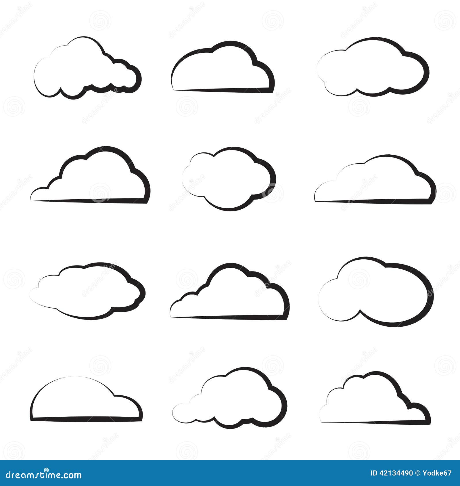 Grupo del vector de nubes ilustración del vector. Ilustración de azul ...