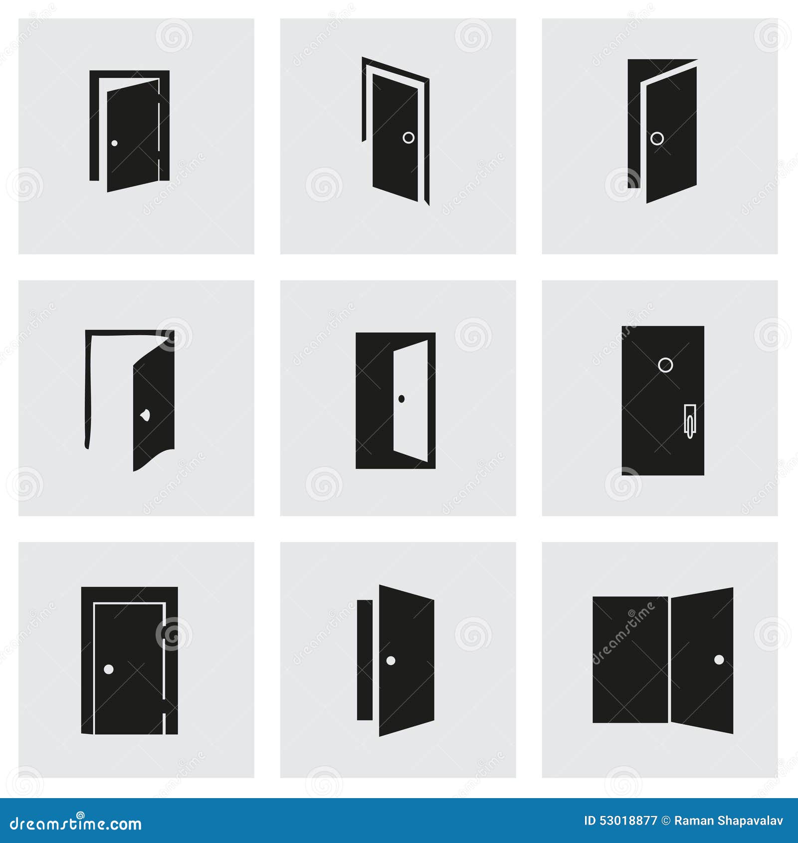 Grupo Do ícone Da Porta Do Vetor Ilustração do Vetor - Ilustração de ...