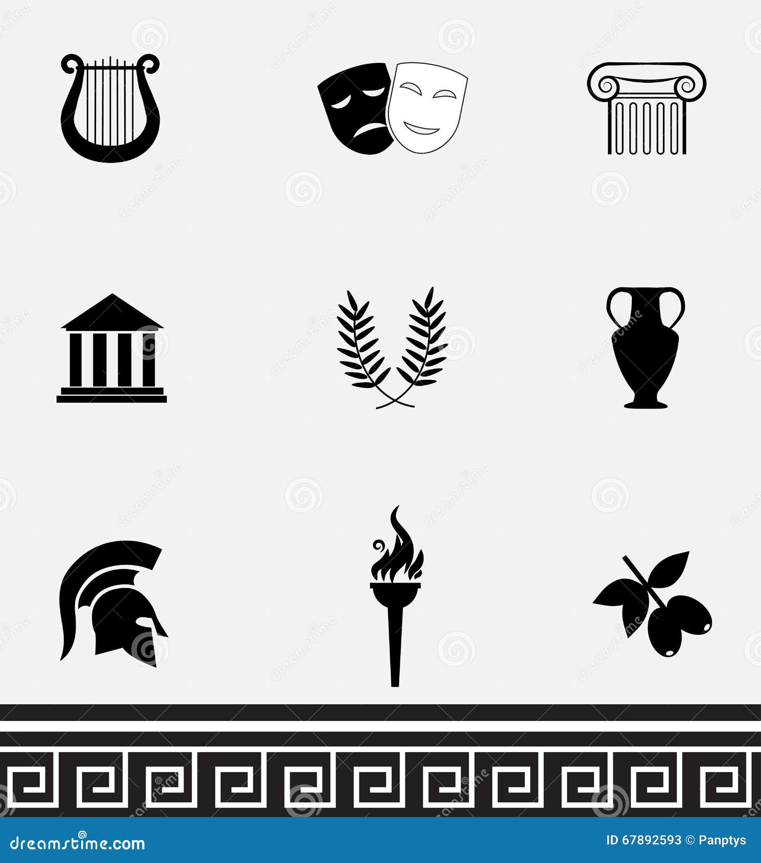 Grupo do ícone de Grécia ilustração do vetor. Ilustração de sinal ...