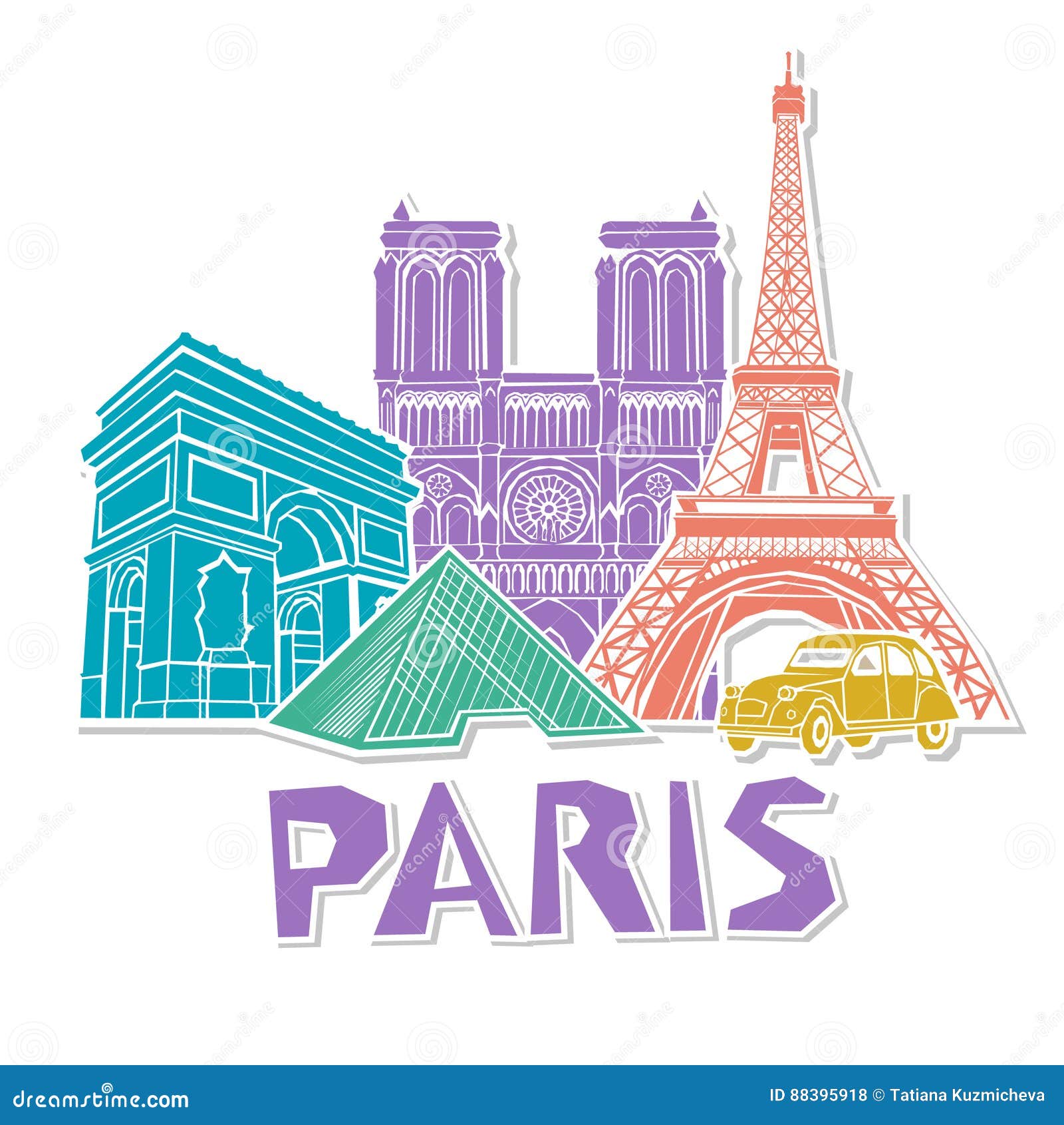 Grupo Do ícone Do Curso De Paris Vetor Foto de Stock Editorial ...