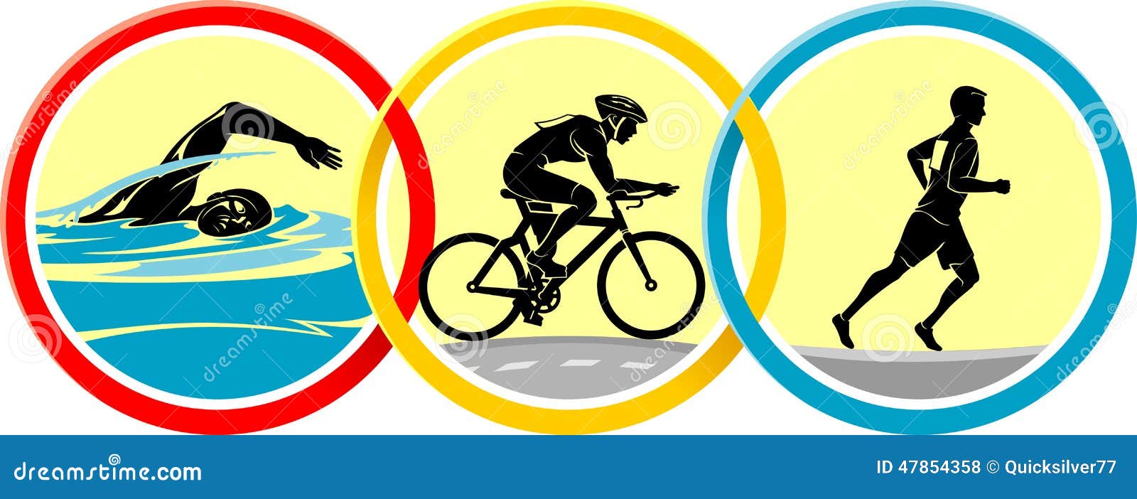 Grupo Do ícone Do Triathlon Ilustração Stock - Ilustração de velocidade ...
