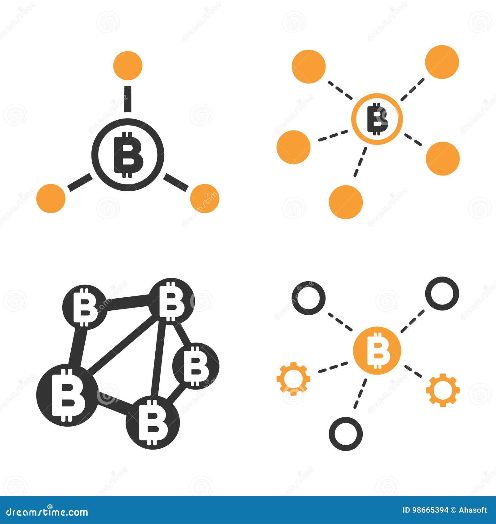 Grupo Do ícone Do Vetor Da Rede De Bitcoin Ilustração do Vetor ...