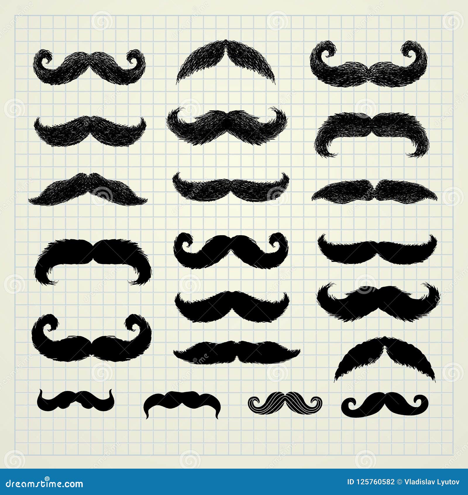 Grupo Do Bigode De Movember Ilustração do Vetor - Ilustração de ...