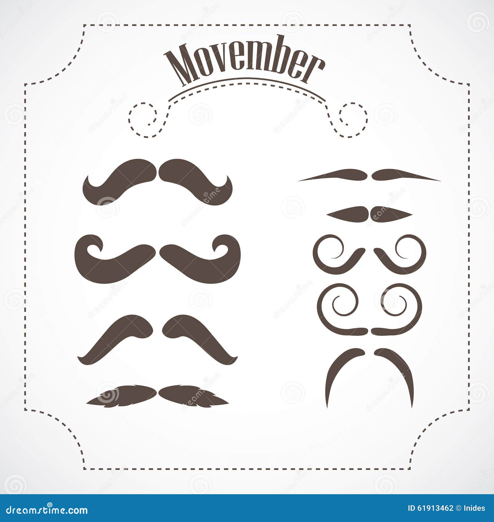 Grupo Do Bigode De Movember Ilustração do Vetor - Ilustração de quadro ...