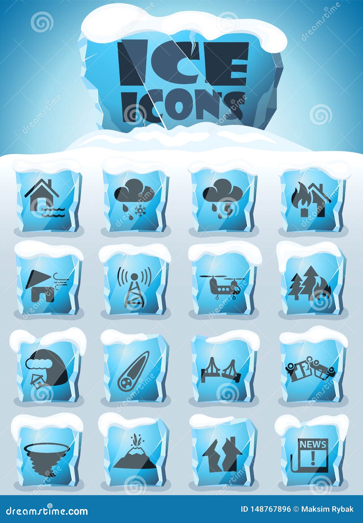 Grupo Do ?cone Das Cat?strofes Naturais Ilustração do Vetor ...