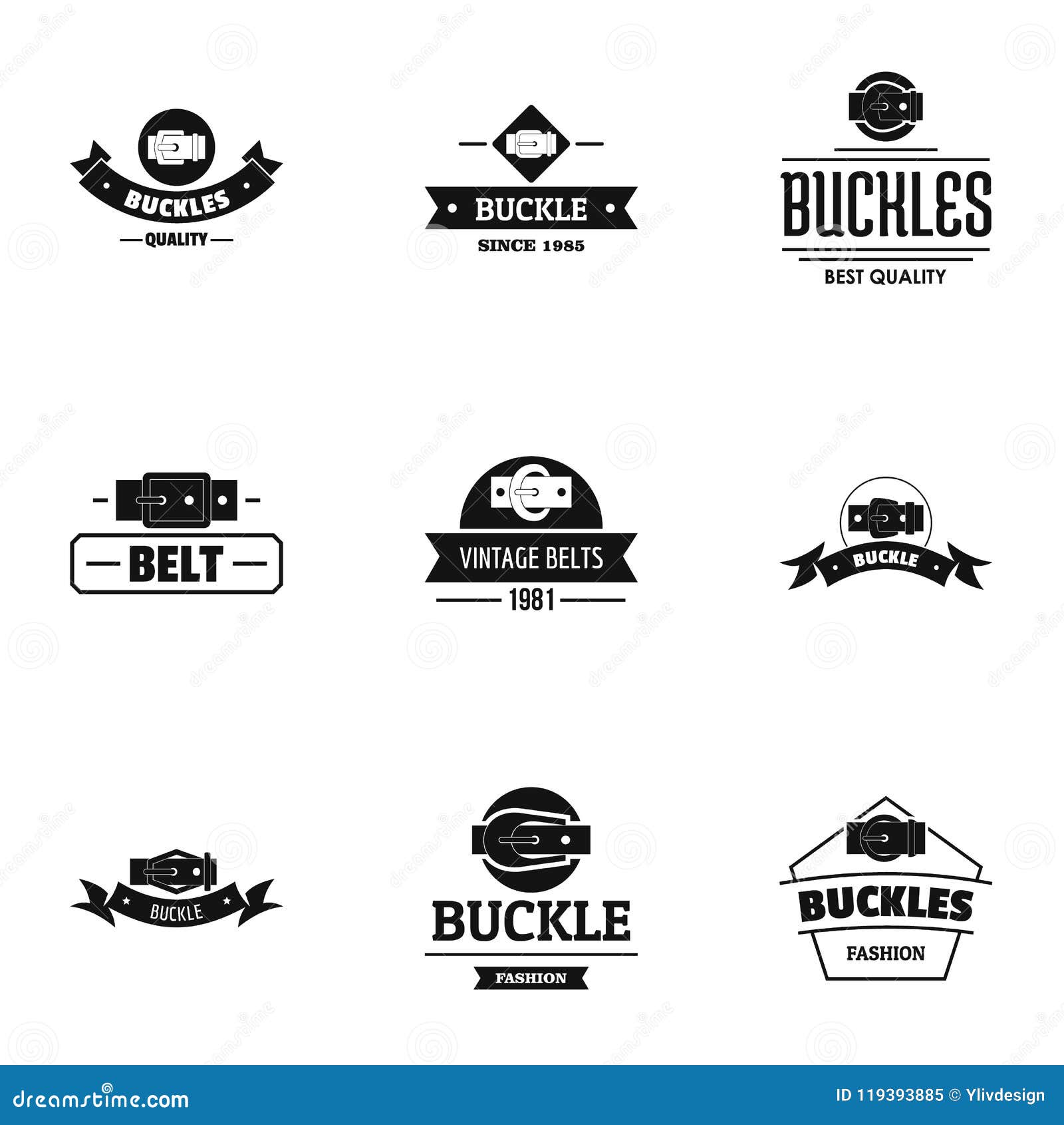 Grupo Do Logotipo Da Faixa, Estilo Simples Ilustração do Vetor ...