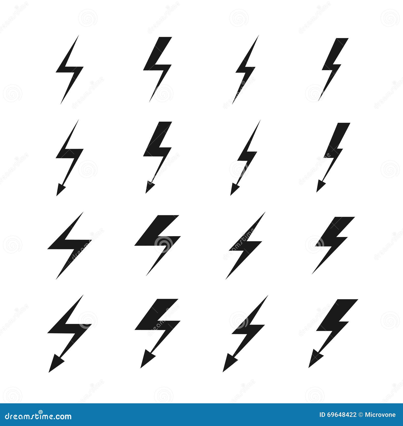 Grupo Do Relâmpago Do Vetor Ilustração do Vetor - Ilustração de ...