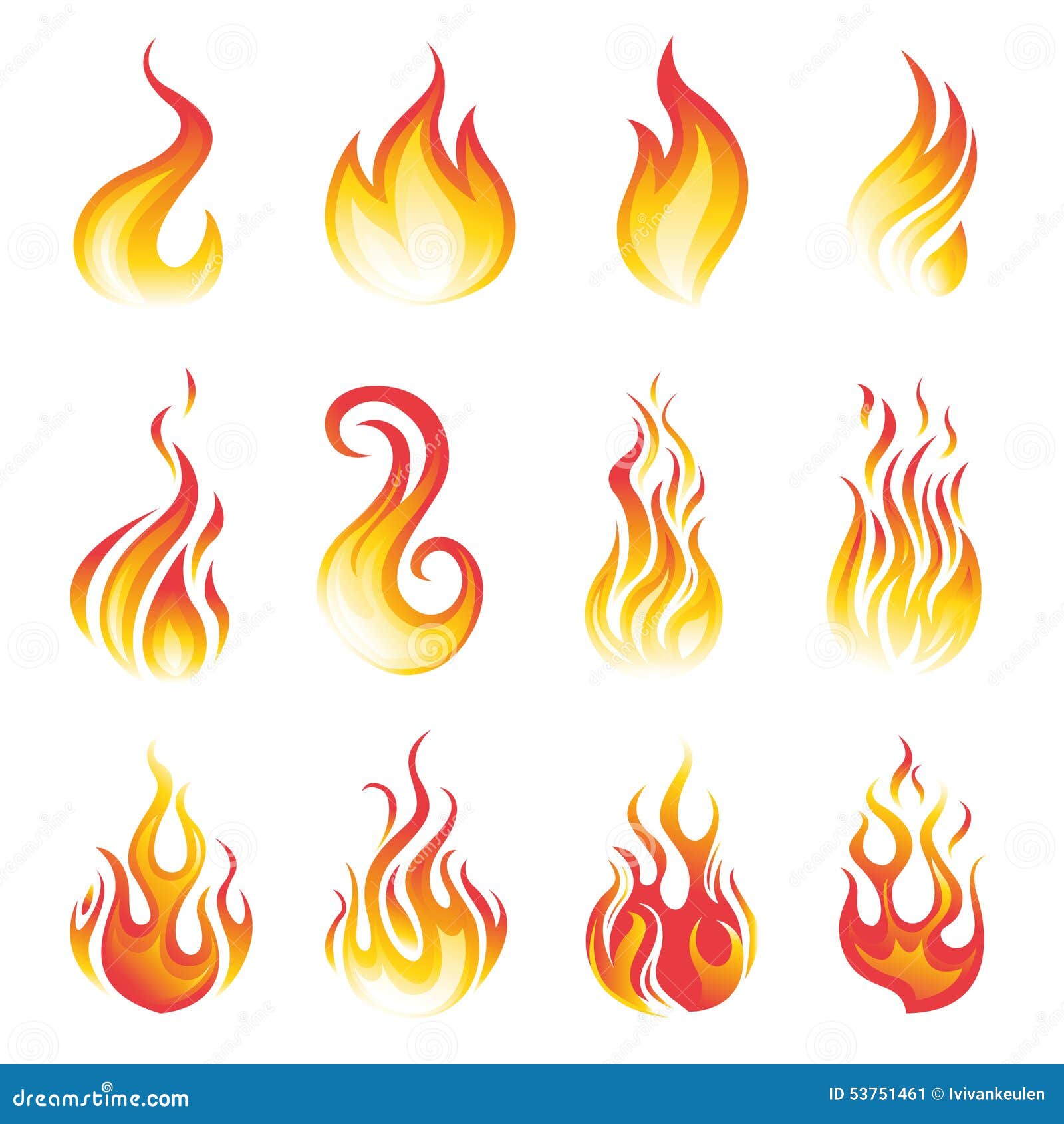 Grupo do vetor da chama ilustração do vetor. Ilustração de digital ...