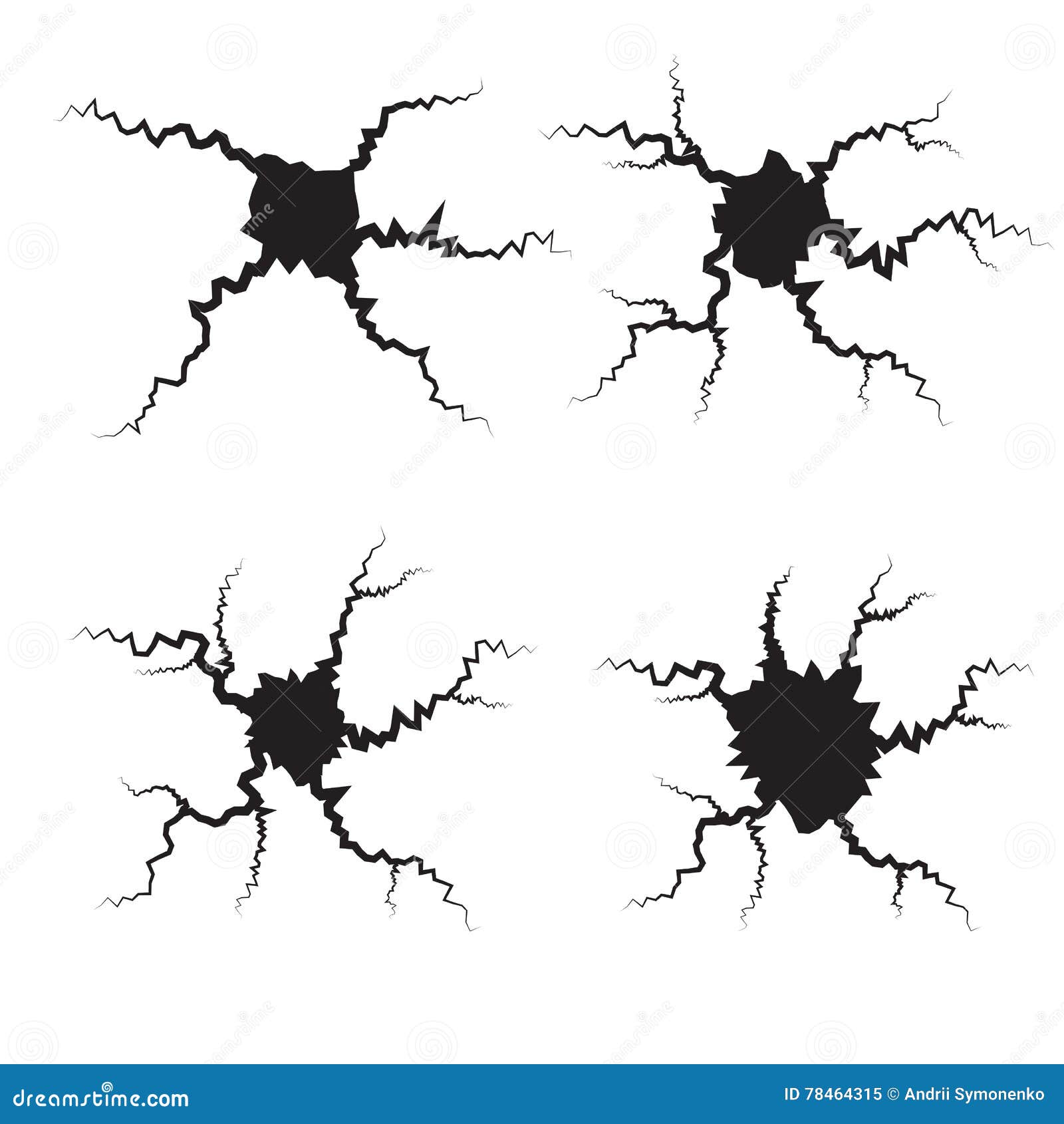 Grupo Do Vetor Da Quebra Da Terra Silhuetas Da Quebra Ilustração do ...
