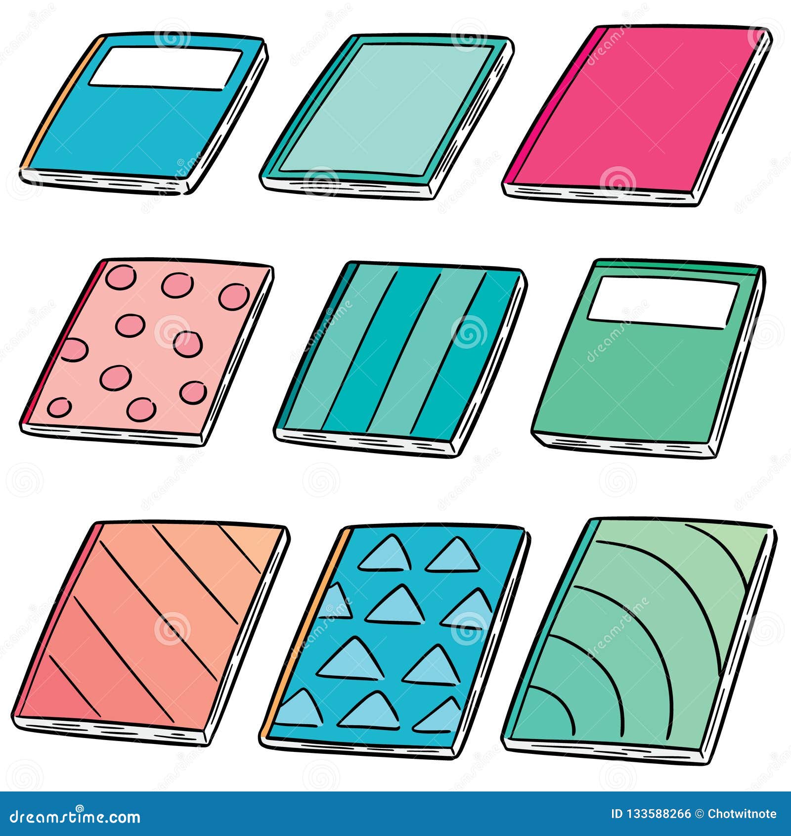 Grupo do vetor de cadernos ilustração do vetor. Ilustração de simples ...