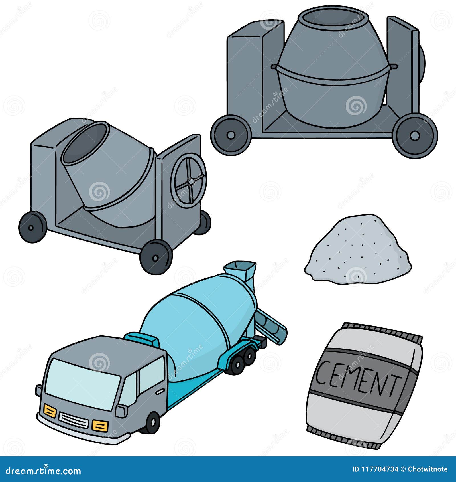 Grupo do vetor de cimento ilustração do vetor. Ilustração de cimento ...