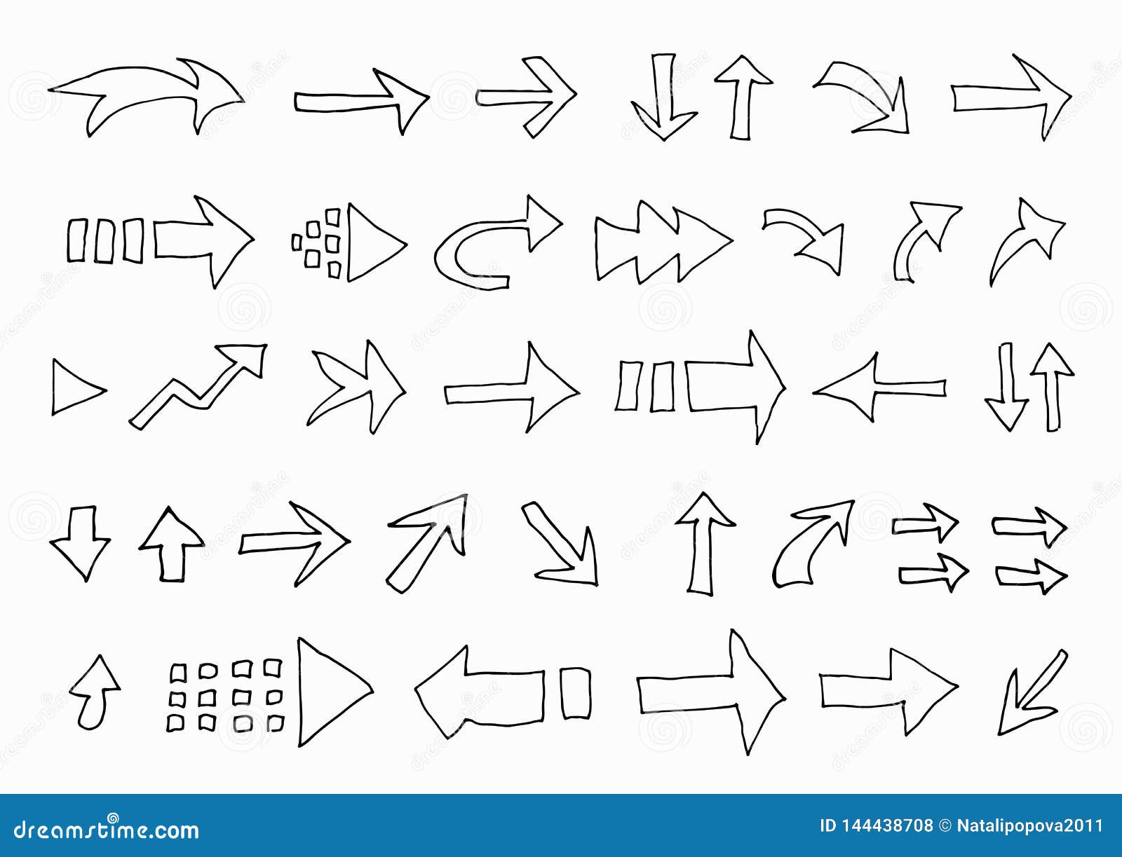 Grupo Do Vetor De Formas Da Seta Isolado No Branco Ilustração do Vetor ...