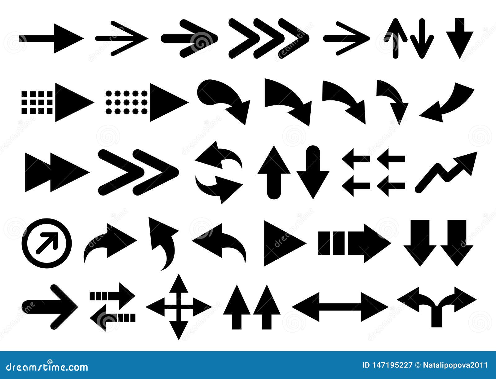 Grupo Do Vetor De Formas Da Seta Isolado No Branco Ilustração do Vetor ...
