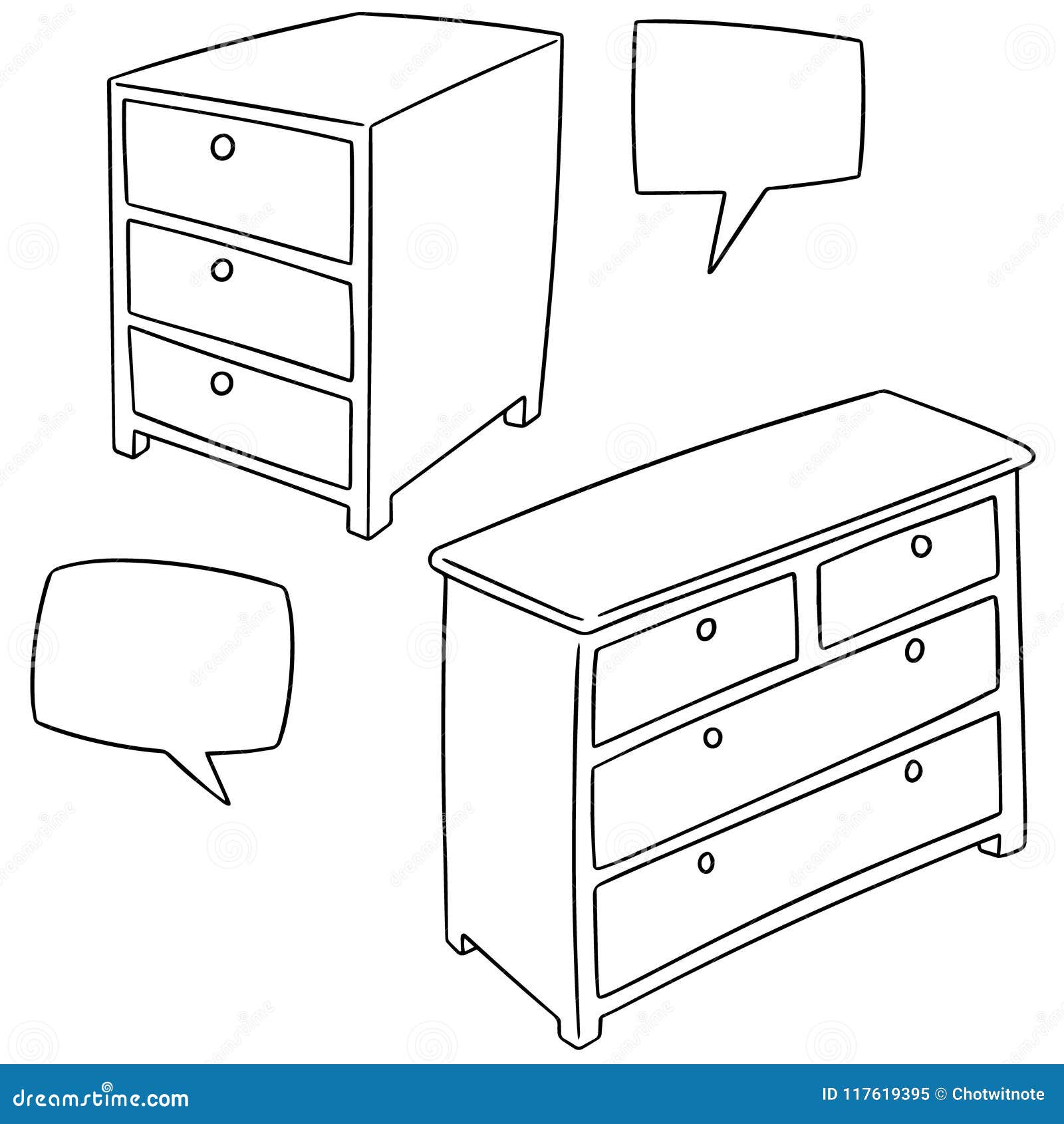 Grupo do vetor de gaveta ilustração do vetor. Ilustração de arte ...